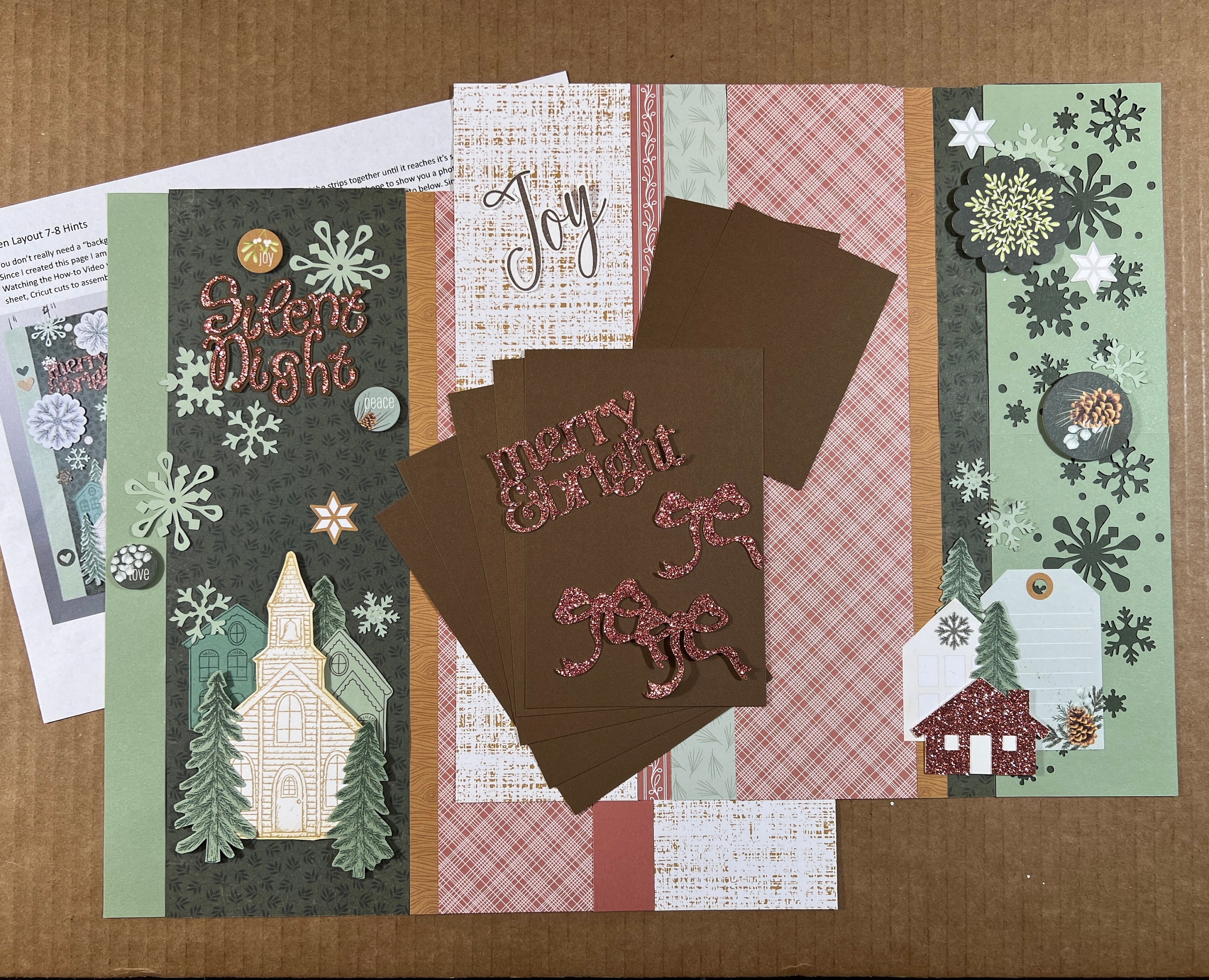 Christmas Church 12x12" Scrapbook Layout, Handmade 3D Page Kit, Choice ...
