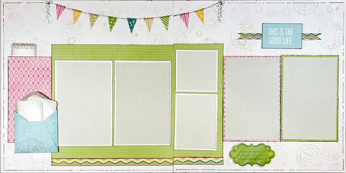 Brushed 12x12 Scrapbook 2-page Layout Kit, Perfect for Parties, Grads ...