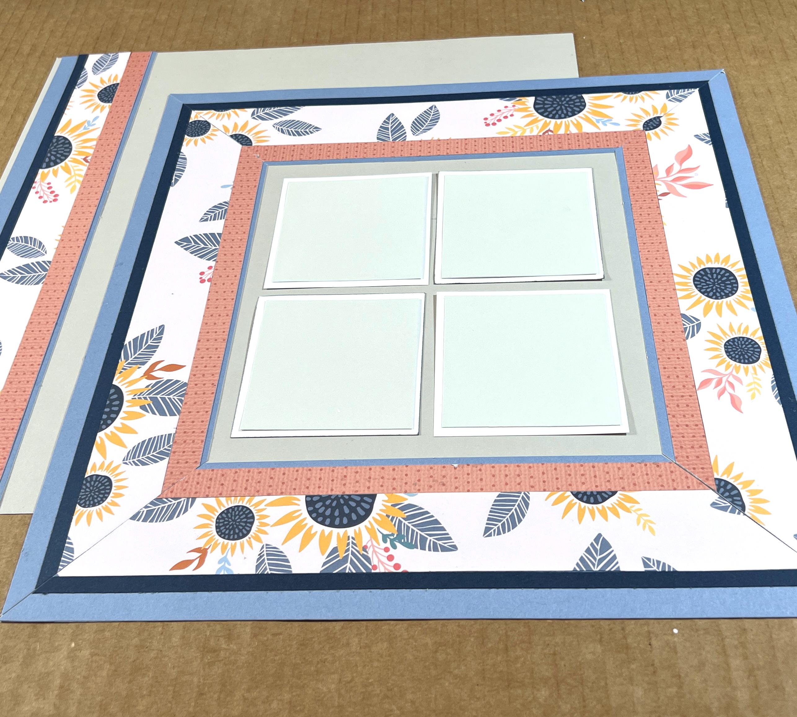 Fall in Love 12x12" Scrapbook Layout Kit Featuring a Classic Mitered ...