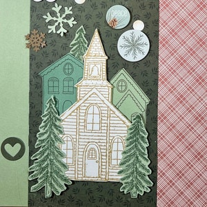 Christmas Church 12x12" Scrapbook Layout, Handmade 3D Page Kit, Choice ...