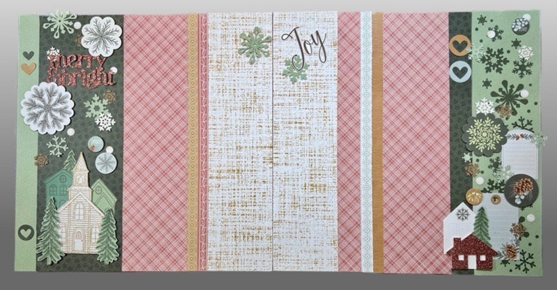Christmas Church 12x12" Scrapbook Layout, Handmade 3D Page Kit, Choice ...