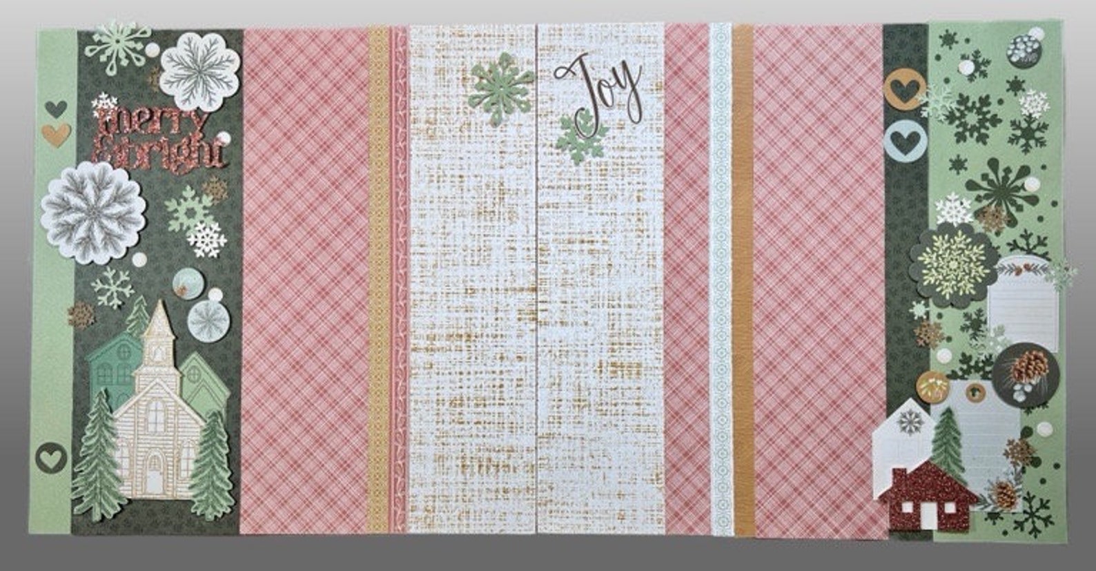 Christmas Church 12x12" Scrapbook Layout, Handmade 3D Page Kit, Choice ...