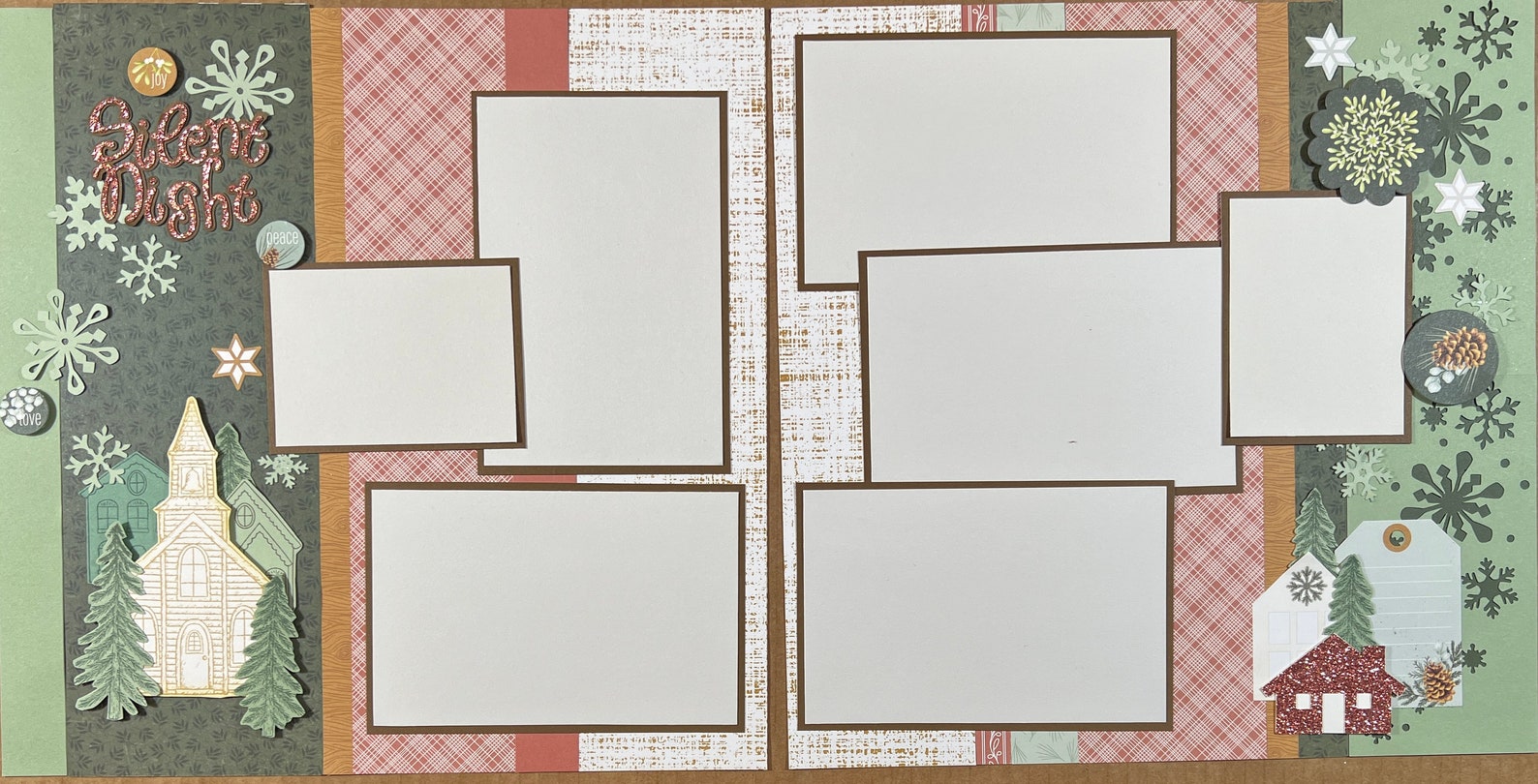 Christmas Church 12x12" Scrapbook Layout, Handmade 3D Page Kit, Choice ...