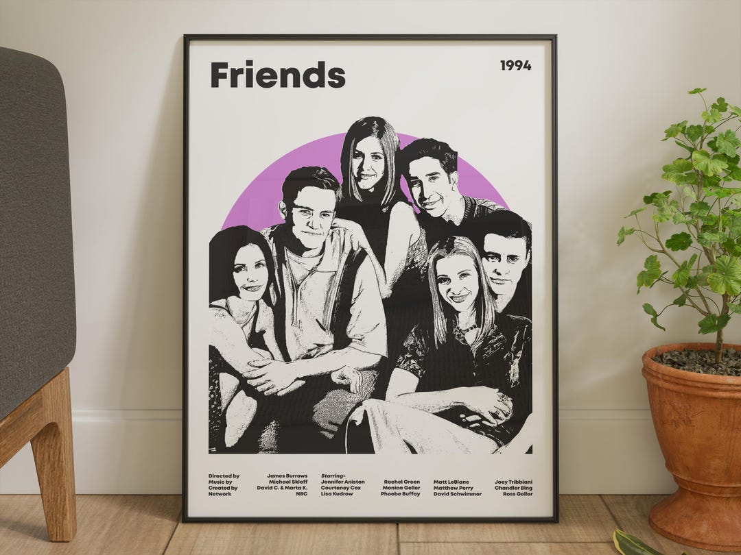 Friends Sitcom Poster, 18x24 DIGITAL Wall Decor, Retro Sitcom Art, 90s ...