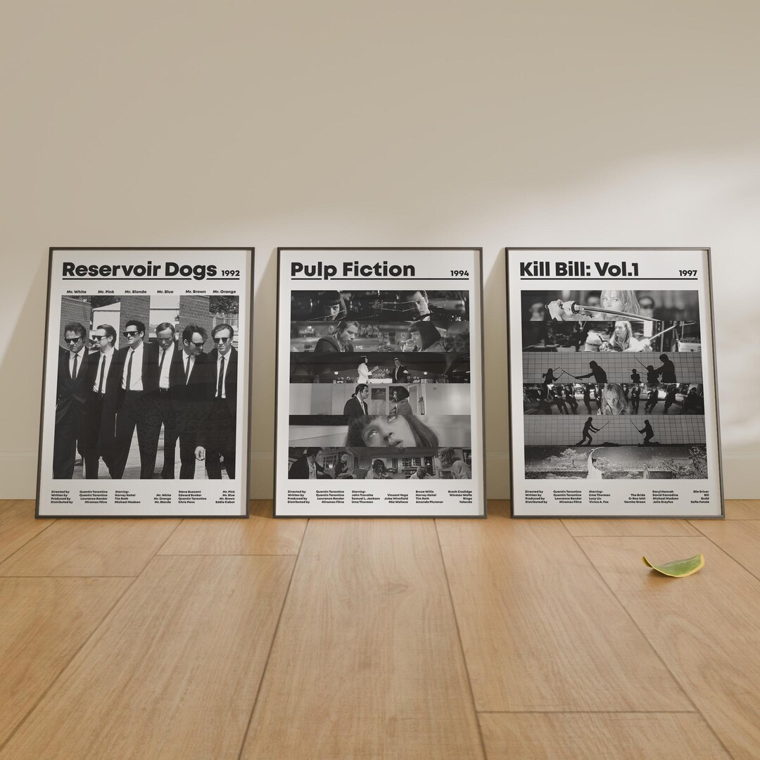 Tarantino Poster Trio, Movie Poster 18x24 DIGITAL, FHD Wall Decor Wall ...