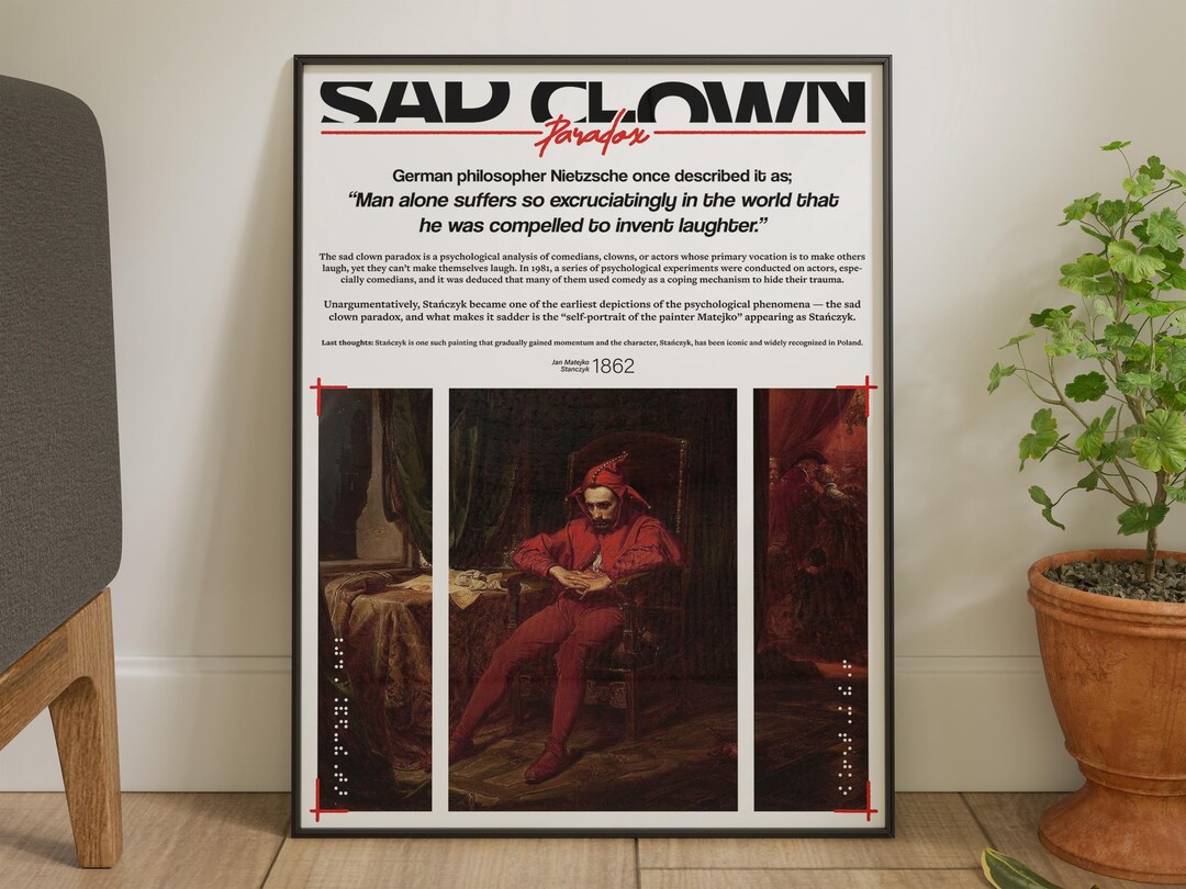 Sad Clown, Jan Matejko Stanczyk Poster, 18x24 Sad Clown, Jan Matejko Stanczyk Poster, 18x24