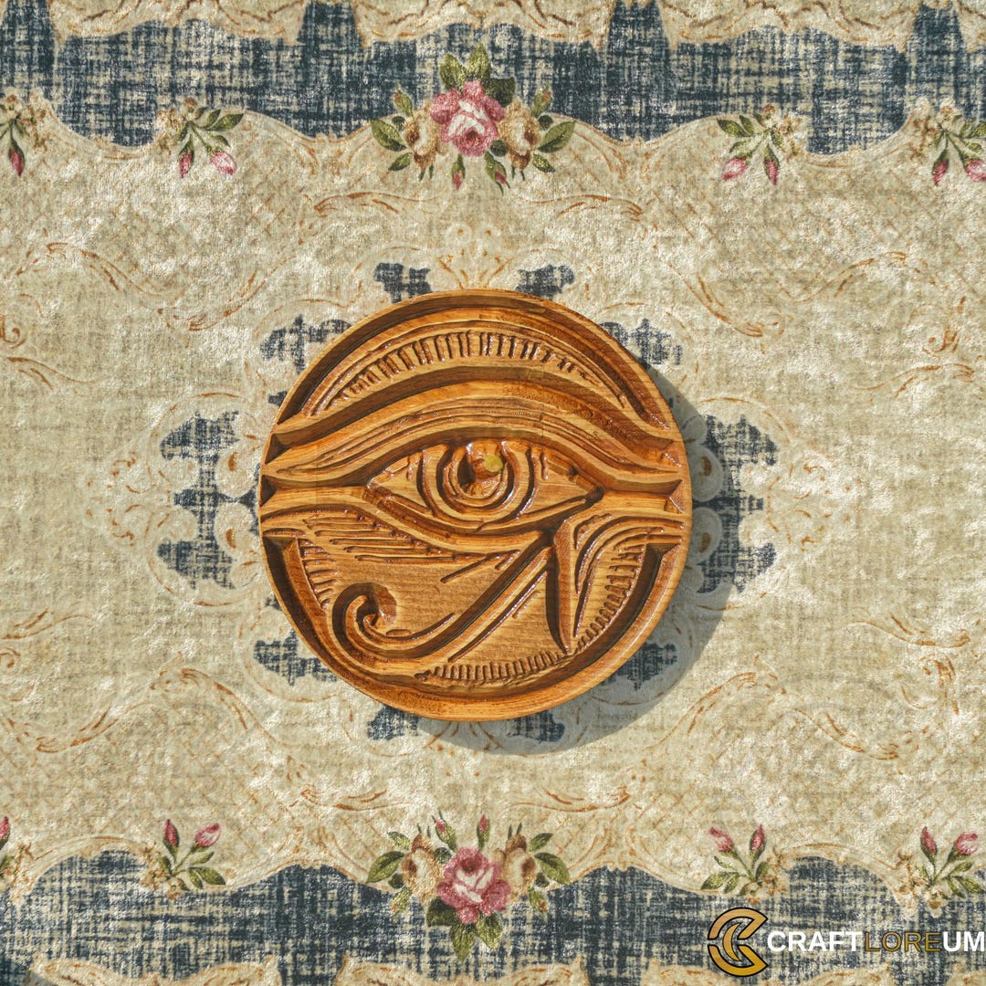 Hand Carved Eye of Horus Plaque – Teal & Gold Egyptian Decor - Etsy
