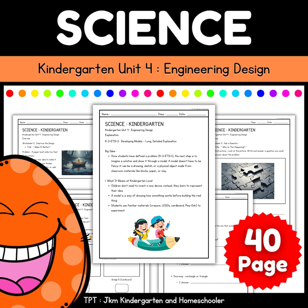 NGSS Science Kindergarten : Engineering Design Process Observe Defining ...