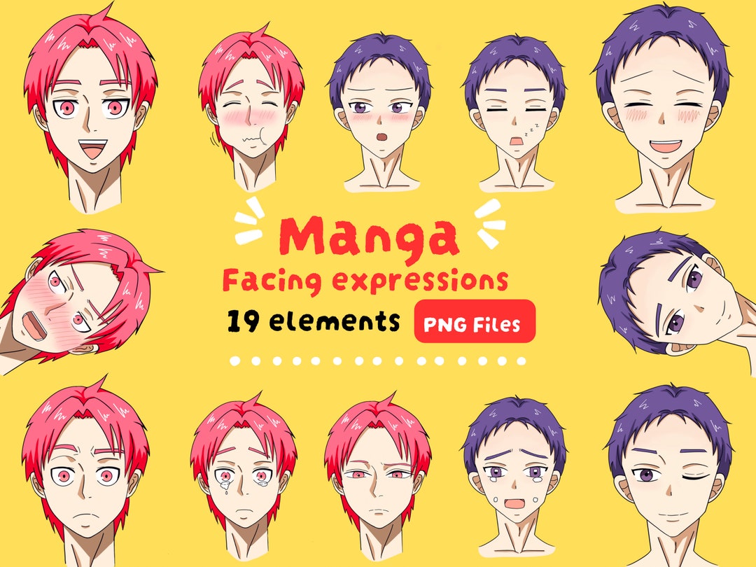Manga Facing Expressions Png, Manga Clipart, Anime Clipart, Emotion ...