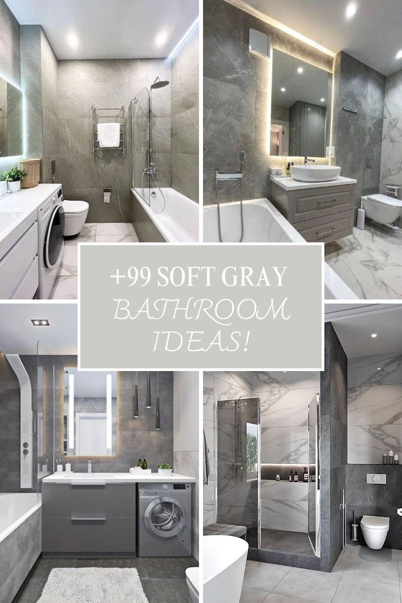 Grey Bath Luxury Bath 3d Rendering Minimalist Bath Remodel Ideas ...