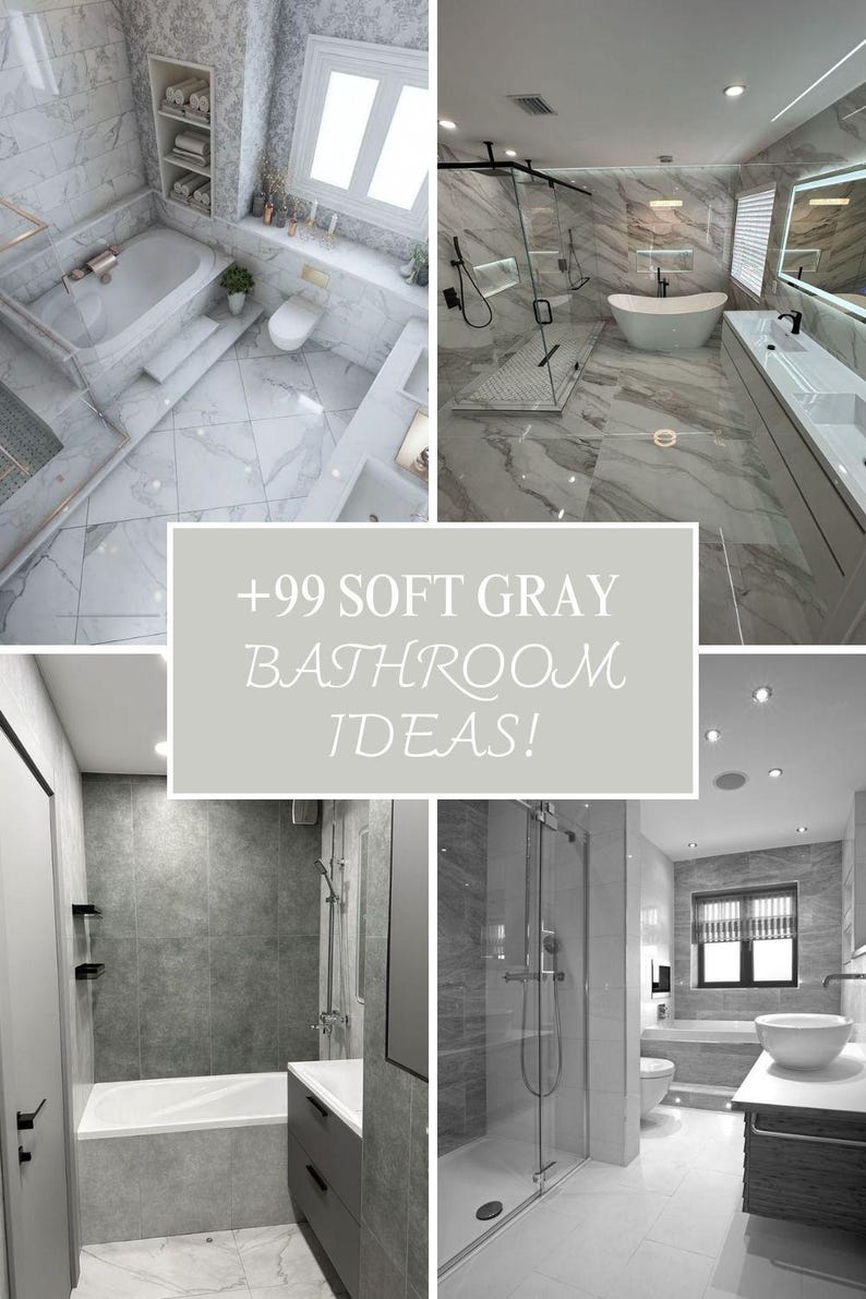 Grey Bath Luxury Bath 3d Rendering Minimalist Bath Remodel Ideas ...