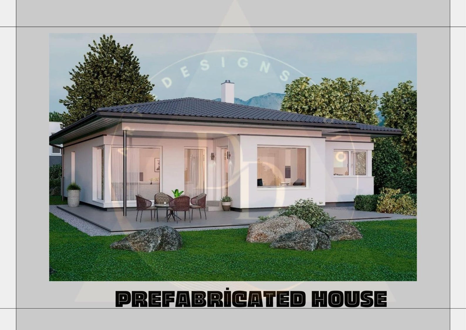 Prefabrıcated House -large 3 Bedroom -107'X118' -archıtectural Plan ...