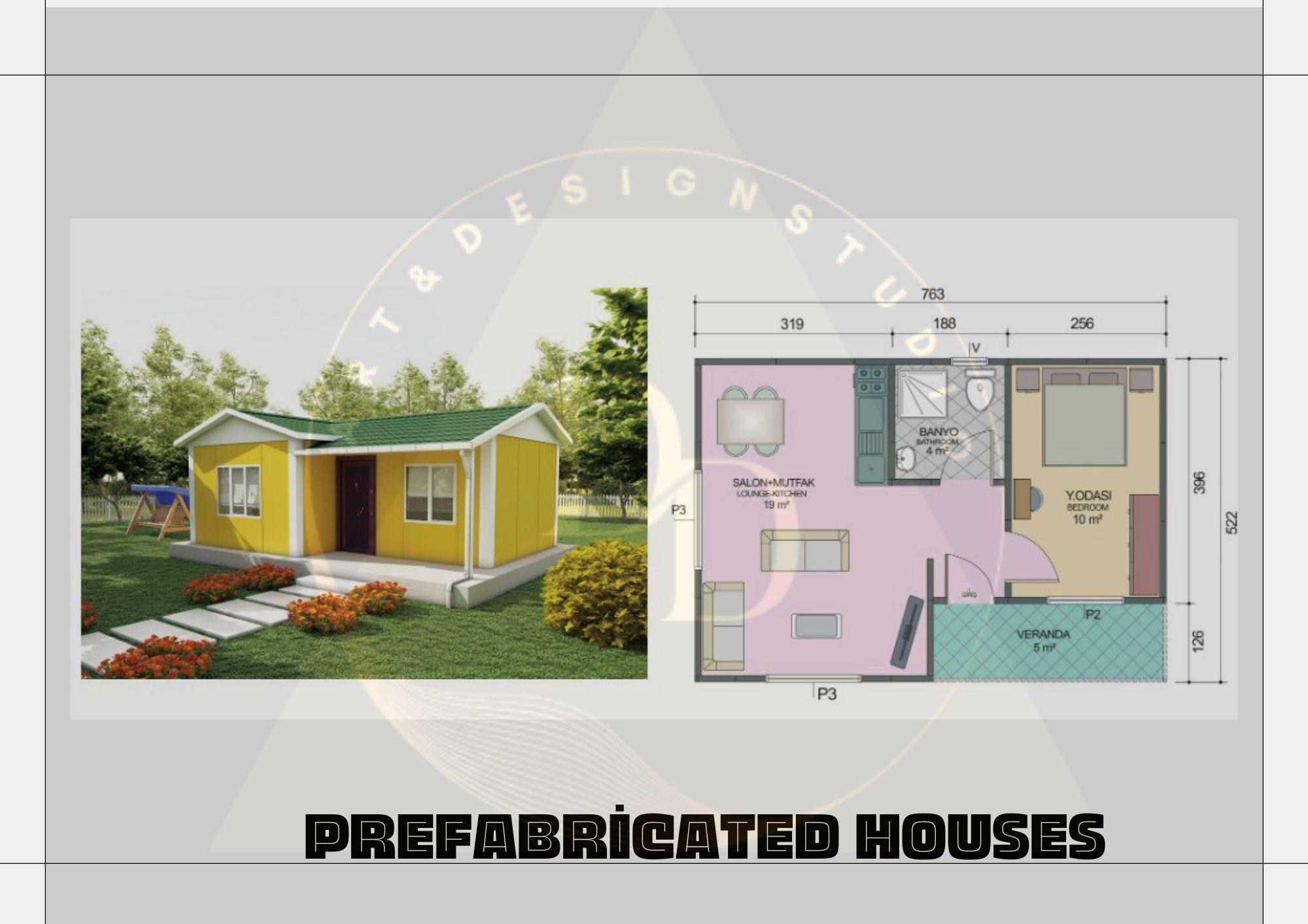 Prefabricated House Plan, Architectural Plan, Modern House , Single ...