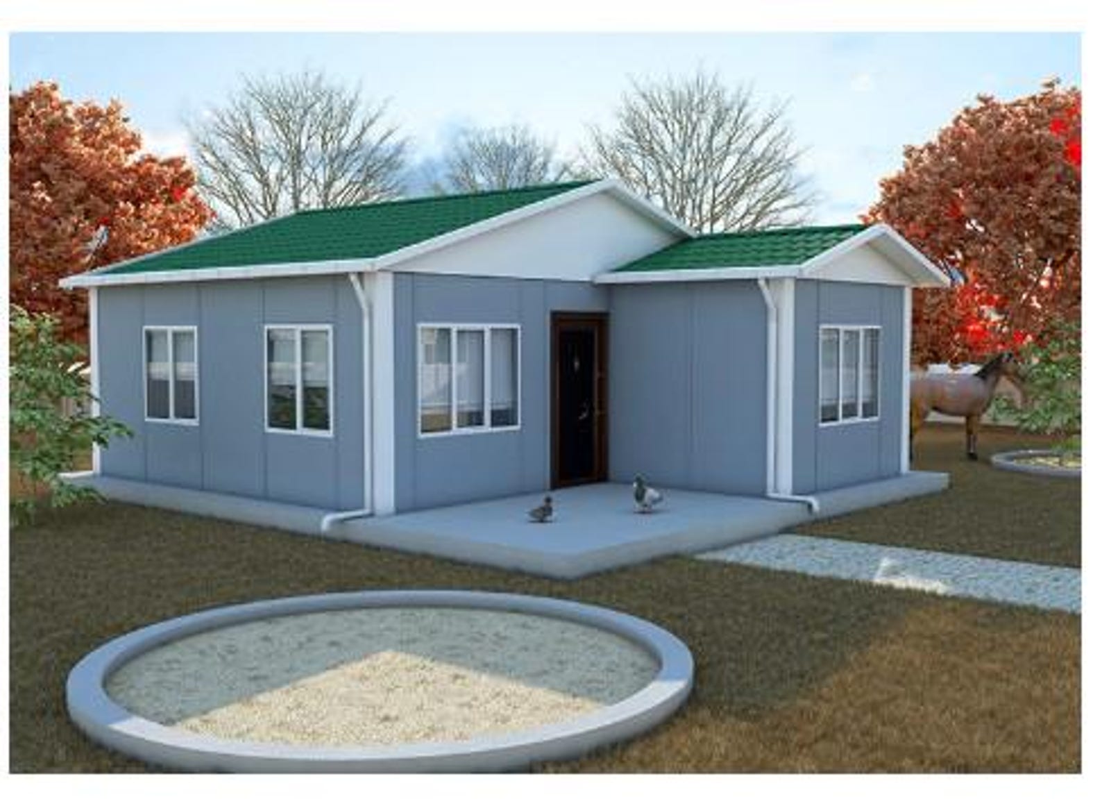 3.prefabricated Floor Plan -minimalist Archıtectural House Plan -64'x44 ...