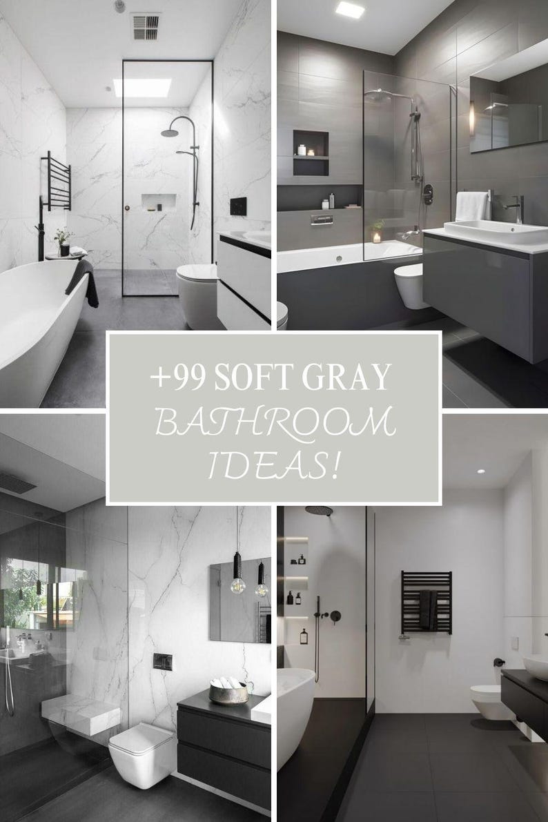Grey Bath Luxury Bath 3d Rendering Minimalist Bath Remodel Ideas ...