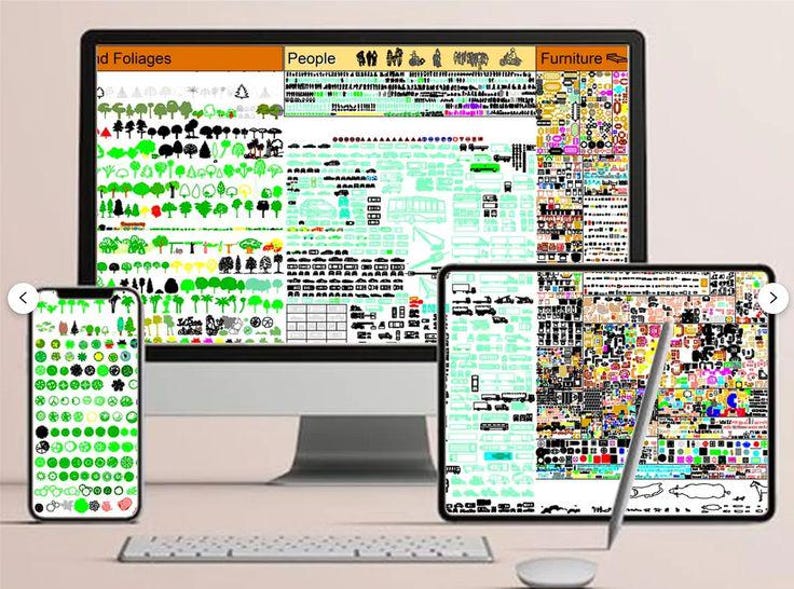 Mega Autocad Blocks 2D DWG CAD Library , Templates, Drawings ,bundle ...
