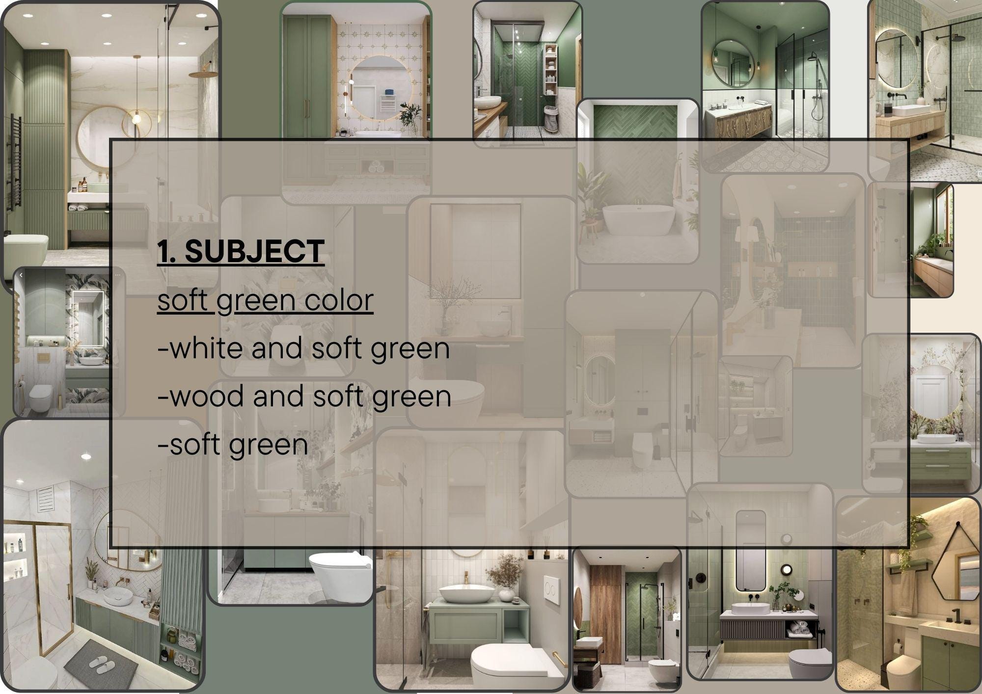 Sage Green Bath Designs, Virtual Design Service,bath Rendering, E ...