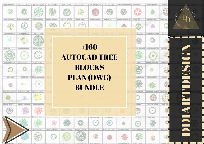 Tree Plans Bundle , 160 Tree Blocks, High Quality 2D Autocad Files ...