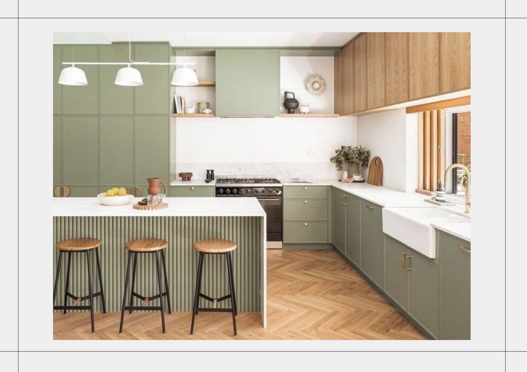 Sage Green Kitchen Designs, Virtual Design Service, Minimalist Kitchen ...