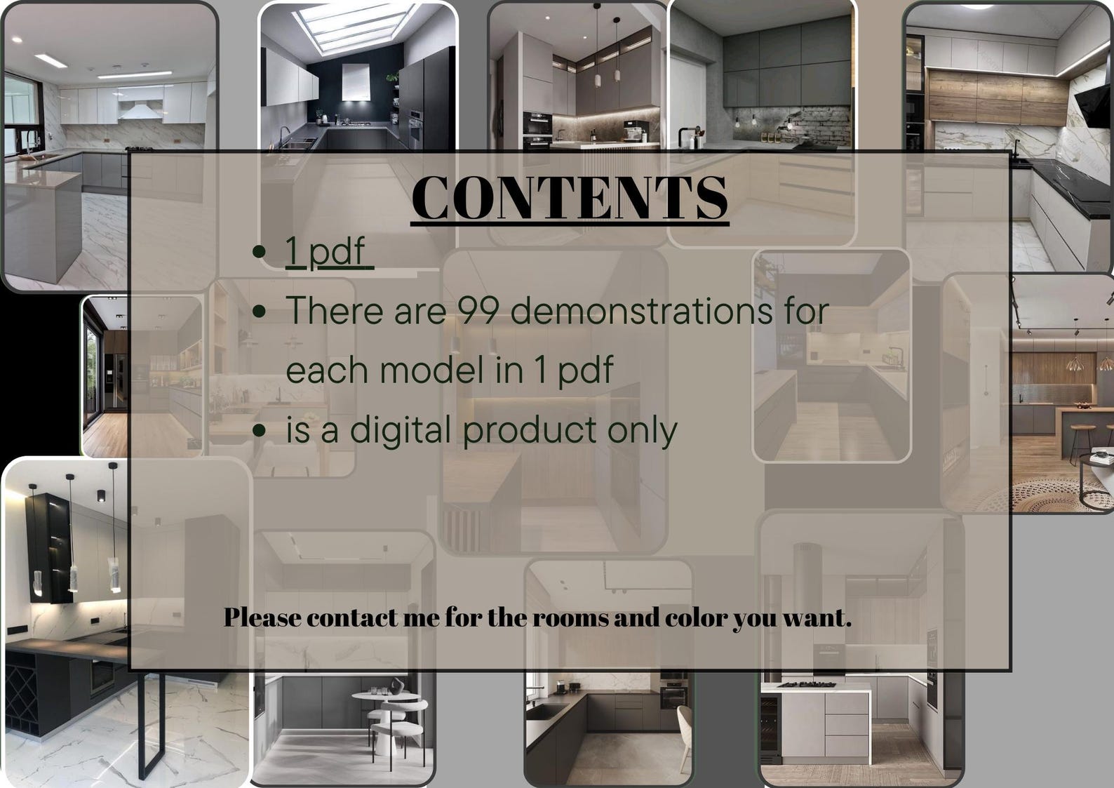 Grey Kitchen Luxury Kitchen 3d Rendering Minimalist Kitchen Remodel ...