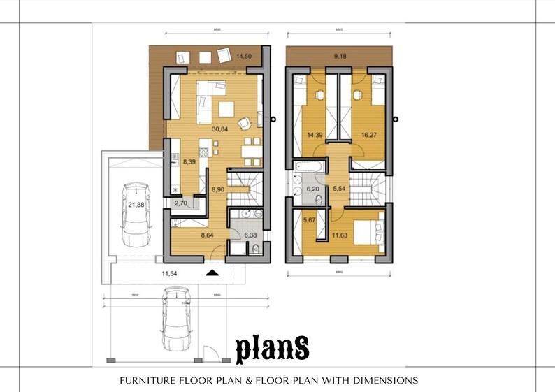 Modern House Plan, Bare House Plan, Custom House Plan, With 3 Bedroom ...