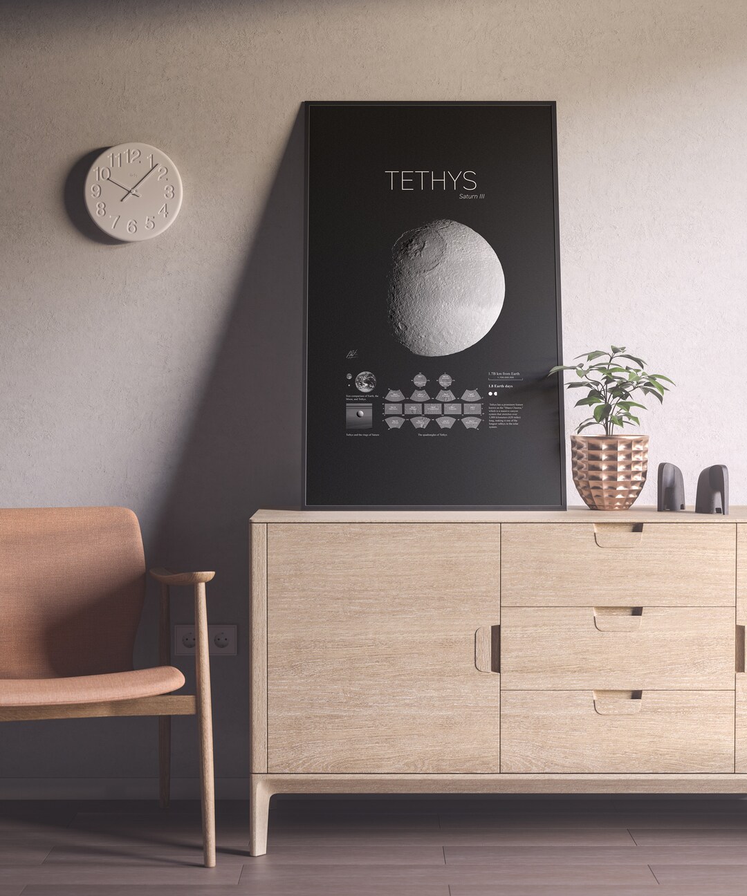 25 Tethys Saturn's Moon Premium Poster - Etsy