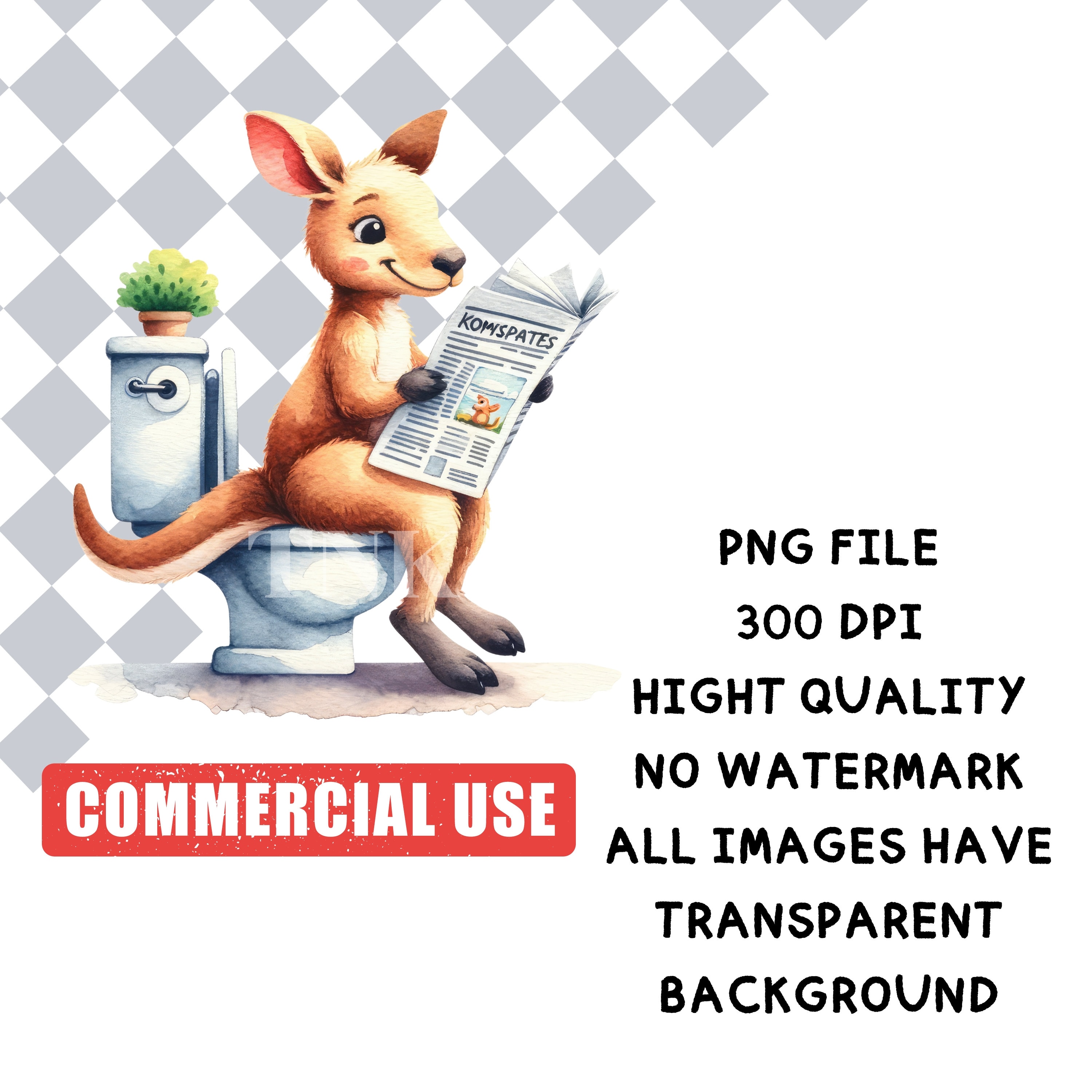 28 Watercolor Cute Animals in the Toilet Clipart Bundle, Nursery Art ...