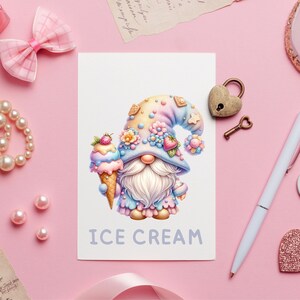 Ice Cream Gnome Watercolor,ice Cream Truck Gnome, Summer Gnomes Png ...