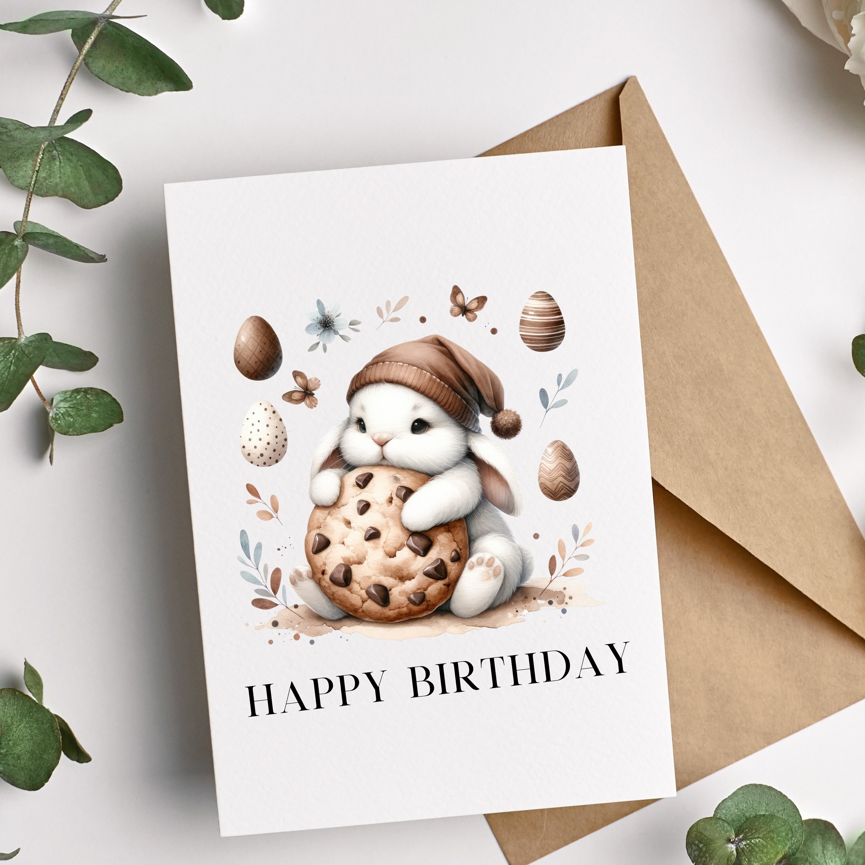 47 Cute Easter Bunny & Chocolate Eggs Clipart - Watercolor Rabbits With ...