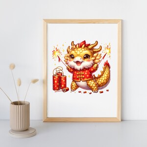 Watercolor 41 Cute Dragon Chinese New Year Clipart Bundle,commercial ...