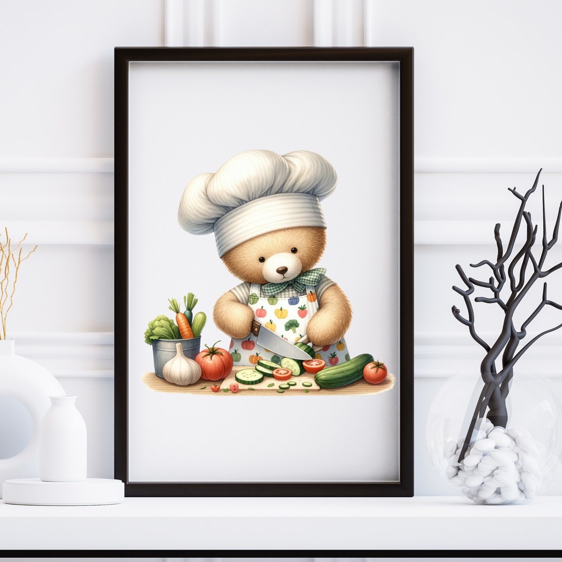 68 Chef Teddy Bear Watercolor Clipart, Nursery Clipart, Card Making ...
