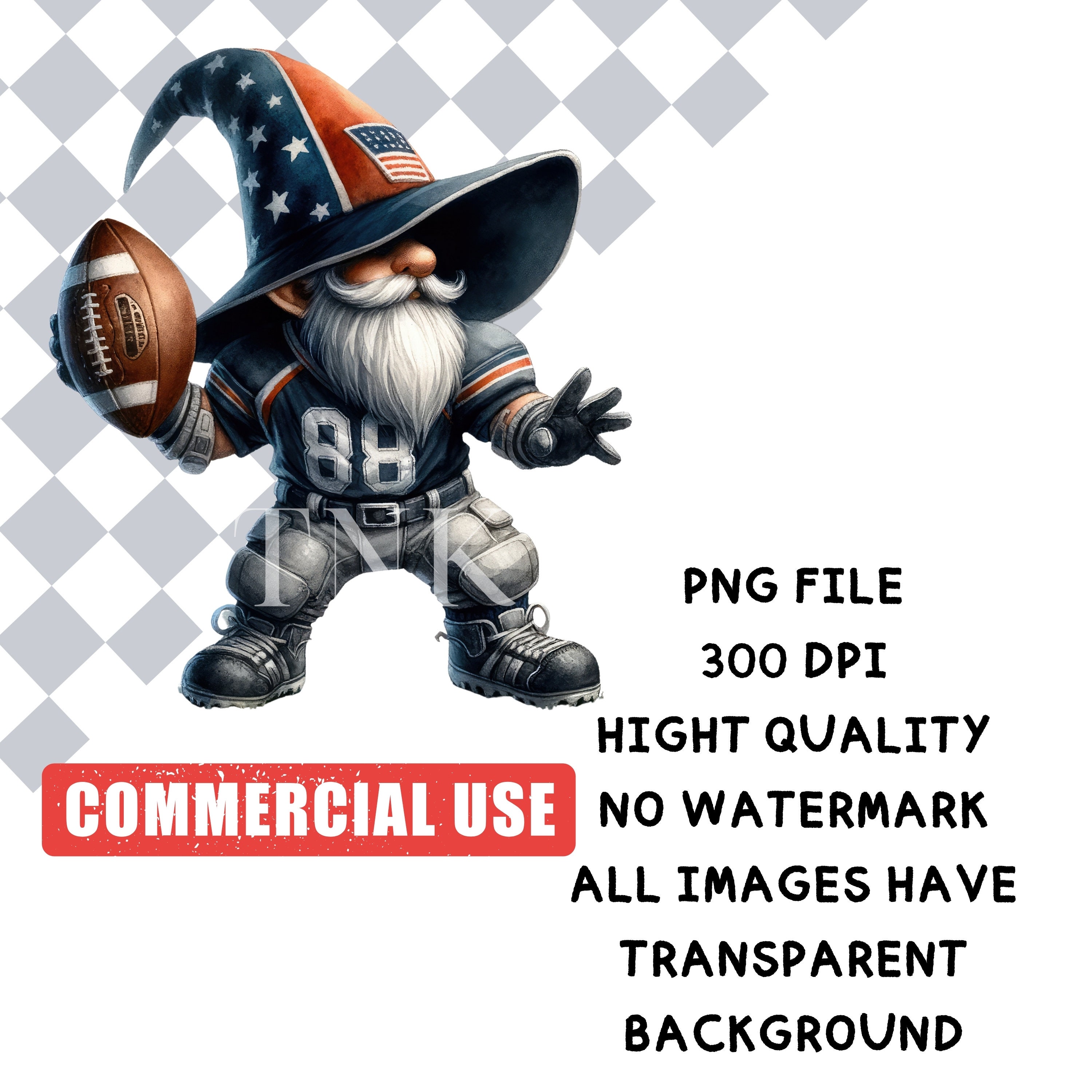 Watercolor Cute Gnome American Football Clipart,sport Gnome Clipart ...