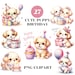 Watercolor Cute Puppy Birthday Clipart Sublimation, Dog Clipart,animal ...