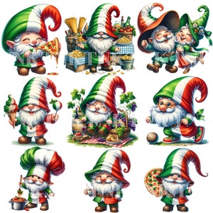 Watercolor Cute Italian Gnome 1 Clipart,pizza Gnome Clipart,papa Pizza ...