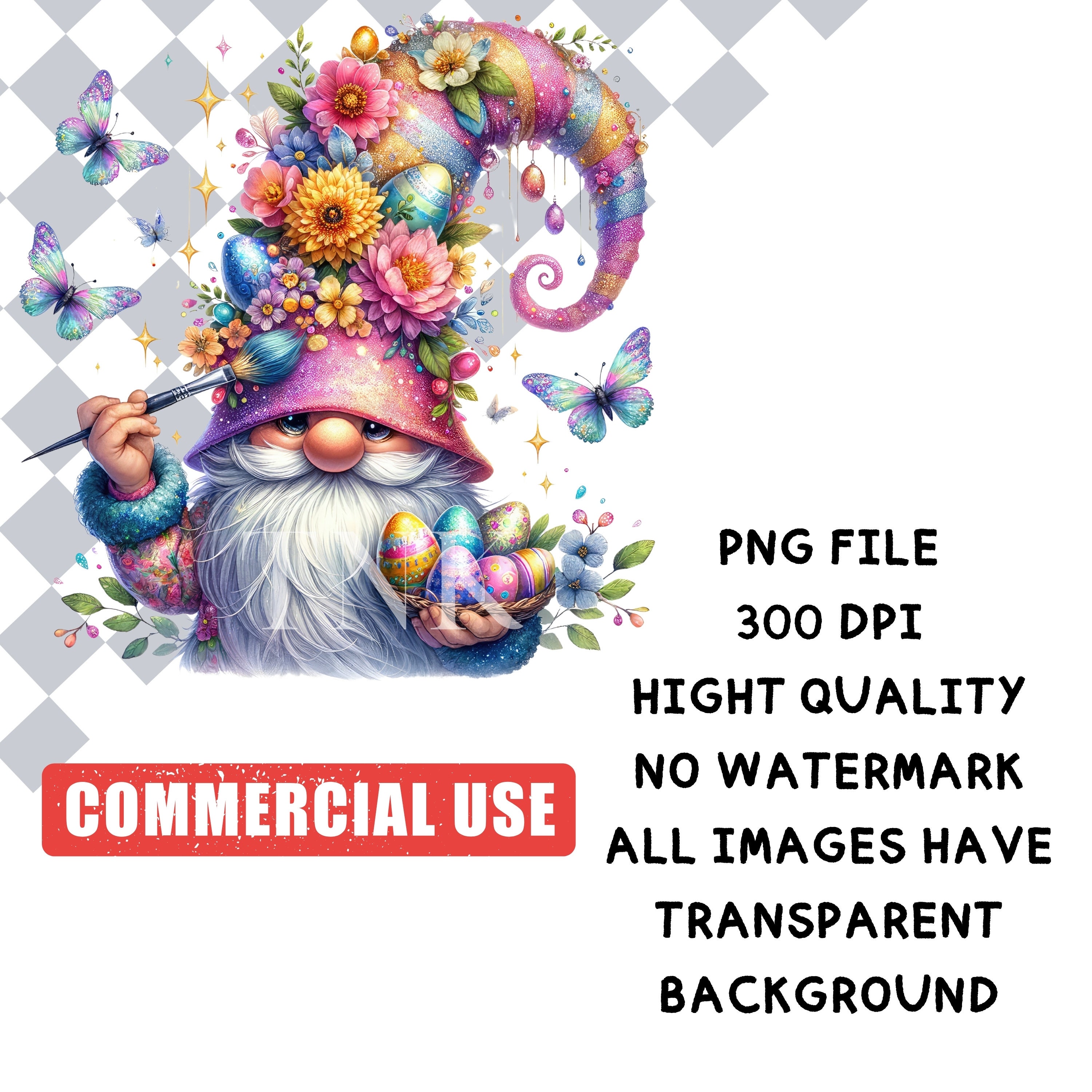 Watercolor 68 Cute Easter Gnome Clipart, Garden Clipart,spring Gnome ...