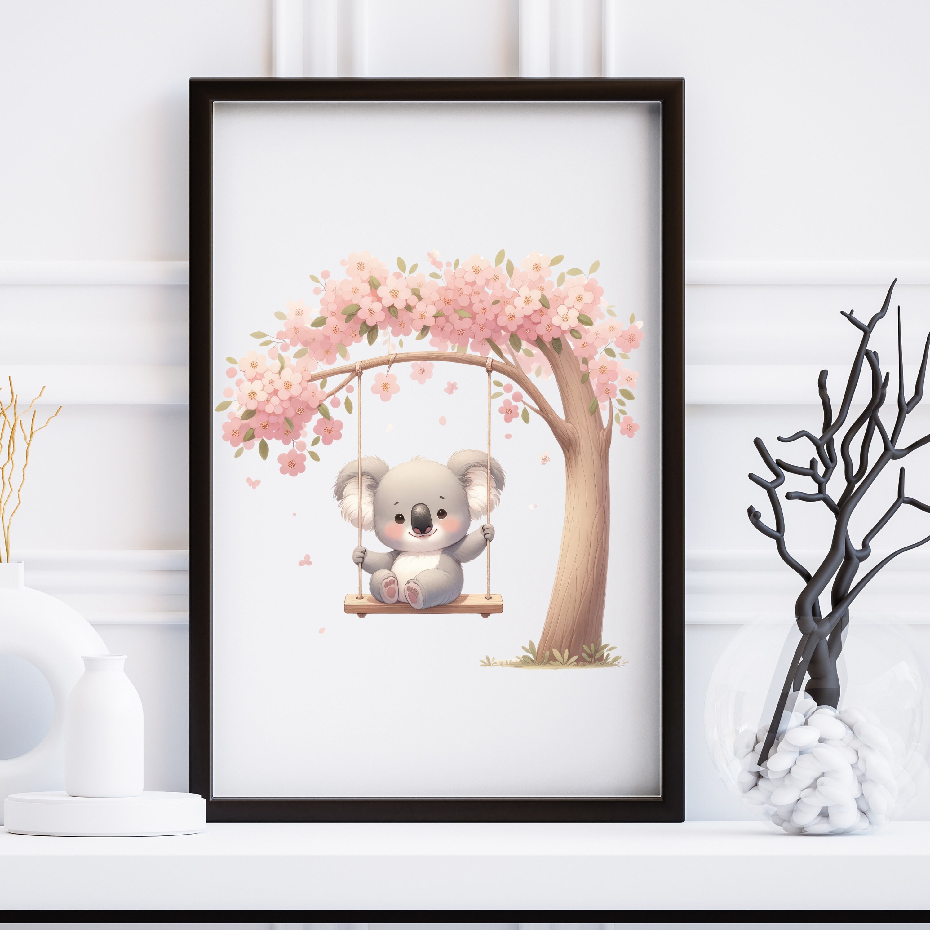 Watercolor Koala in Springs Clipart Sublimation,baby Koala Clipart ...