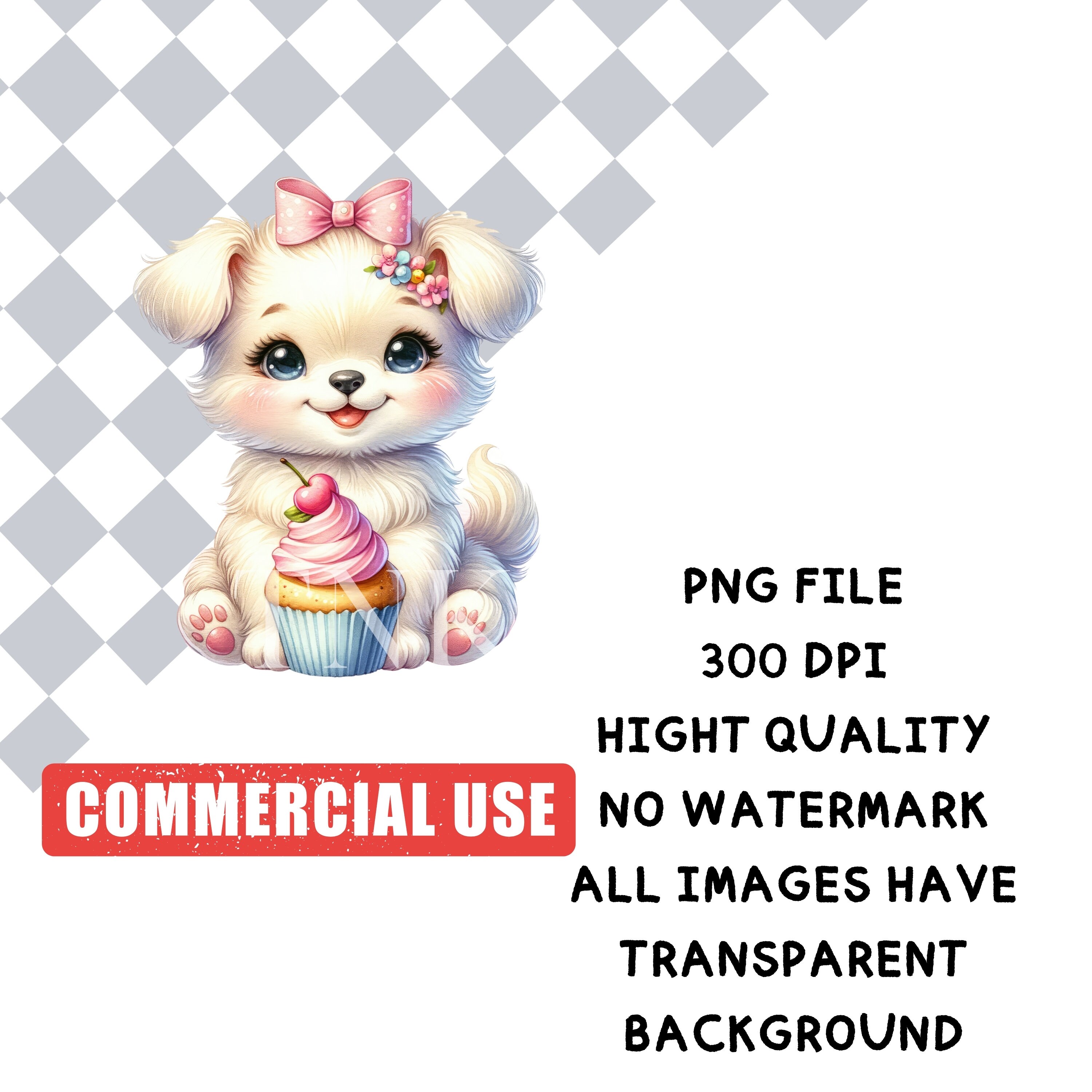 Watercolor Cute Puppy Birthday Clipart Sublimation, Dog Clipart,animal ...