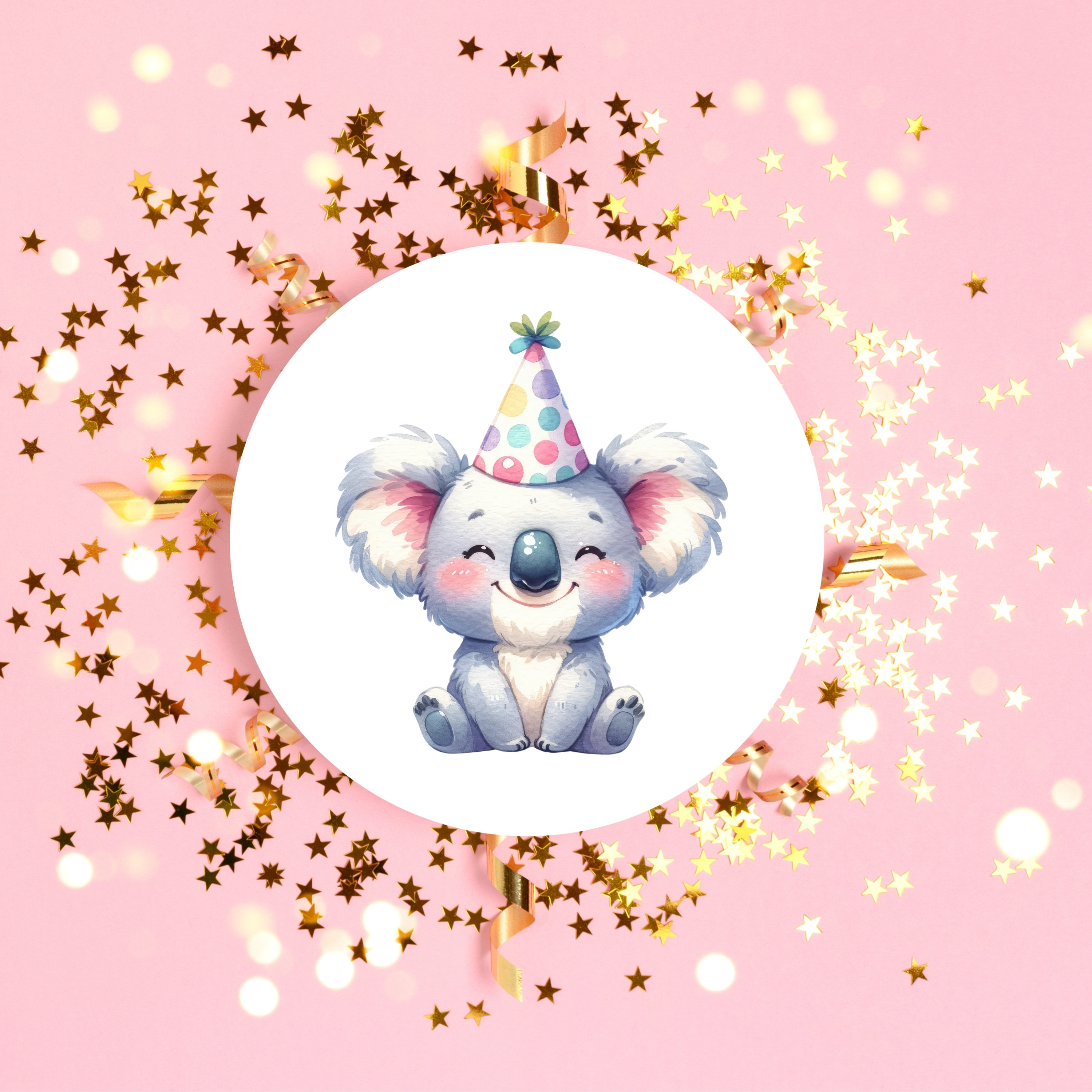 Watercolor Cute Koala Birthday Clipart Sublimation,baby Koala Clipart ...