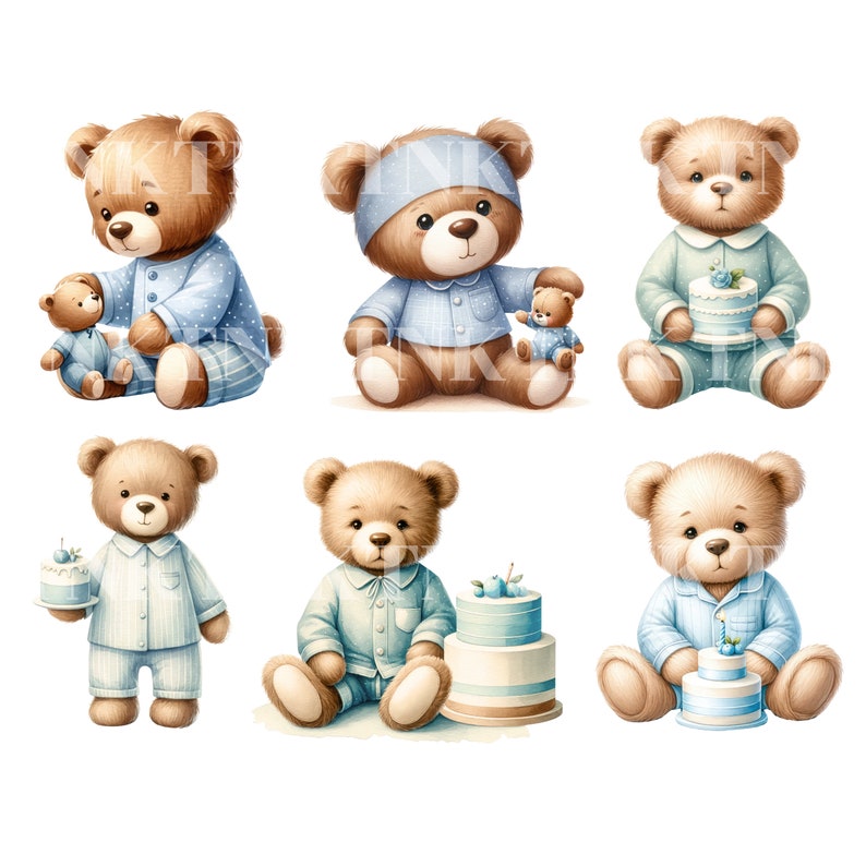 45 Blue Teddy Bear Clipart for Baby Showers - Cute Gift Nursery Teddy ...