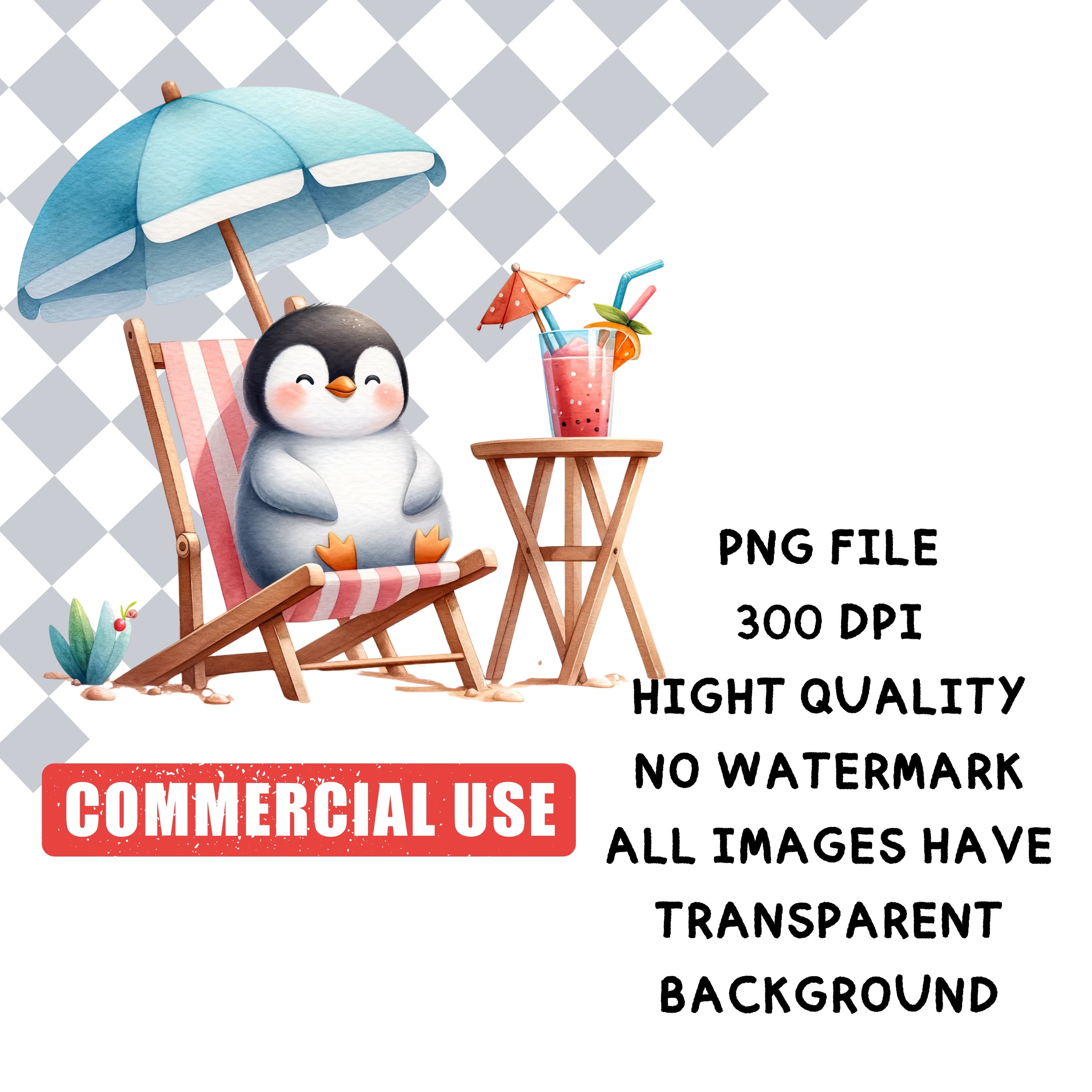 Watercolor Summer Animals SET 2 Clipart Bundle, Commercial Use, Digital ...