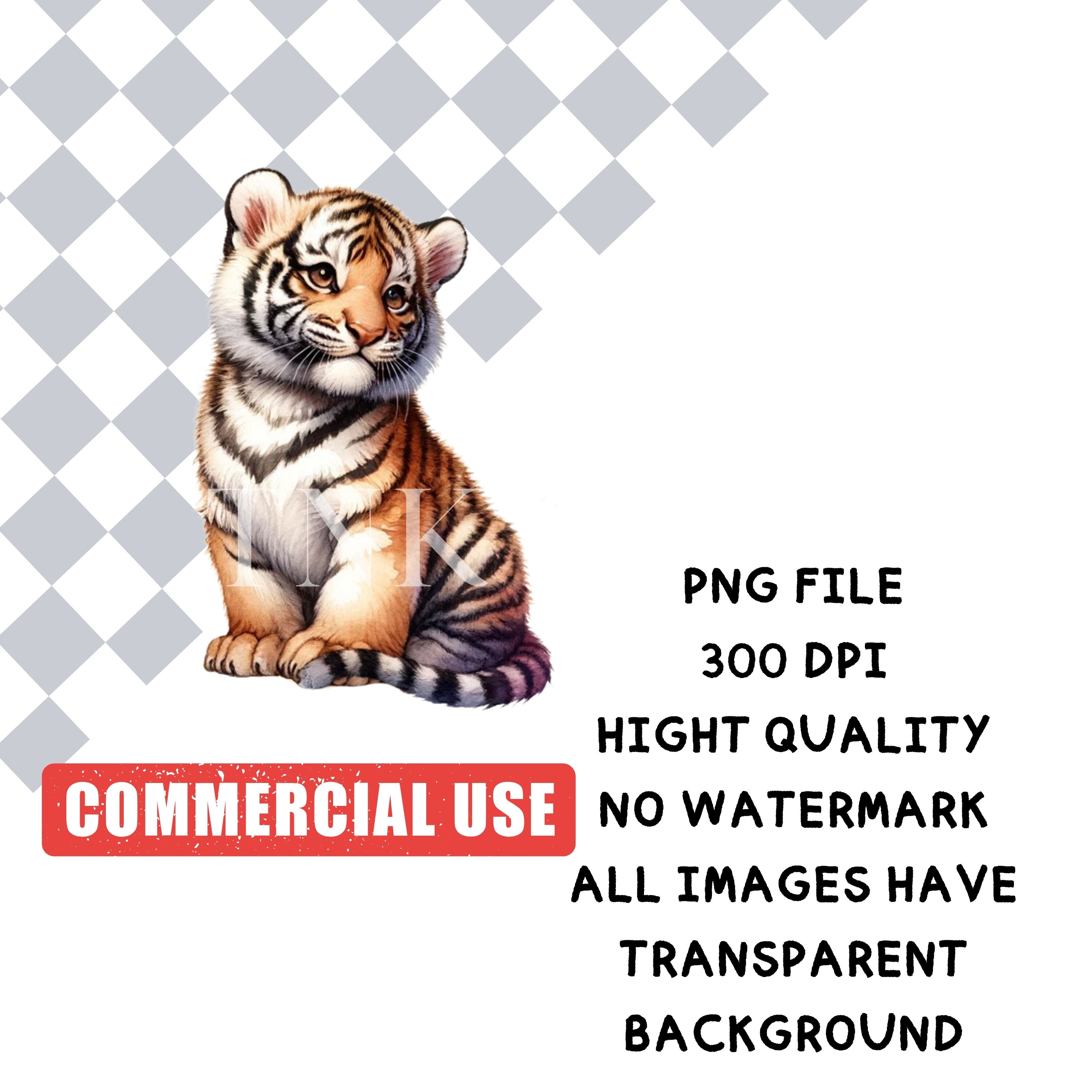 Watercolor Cute Tiger Clipart Bundle,png, Clipart for Commercial Use ...