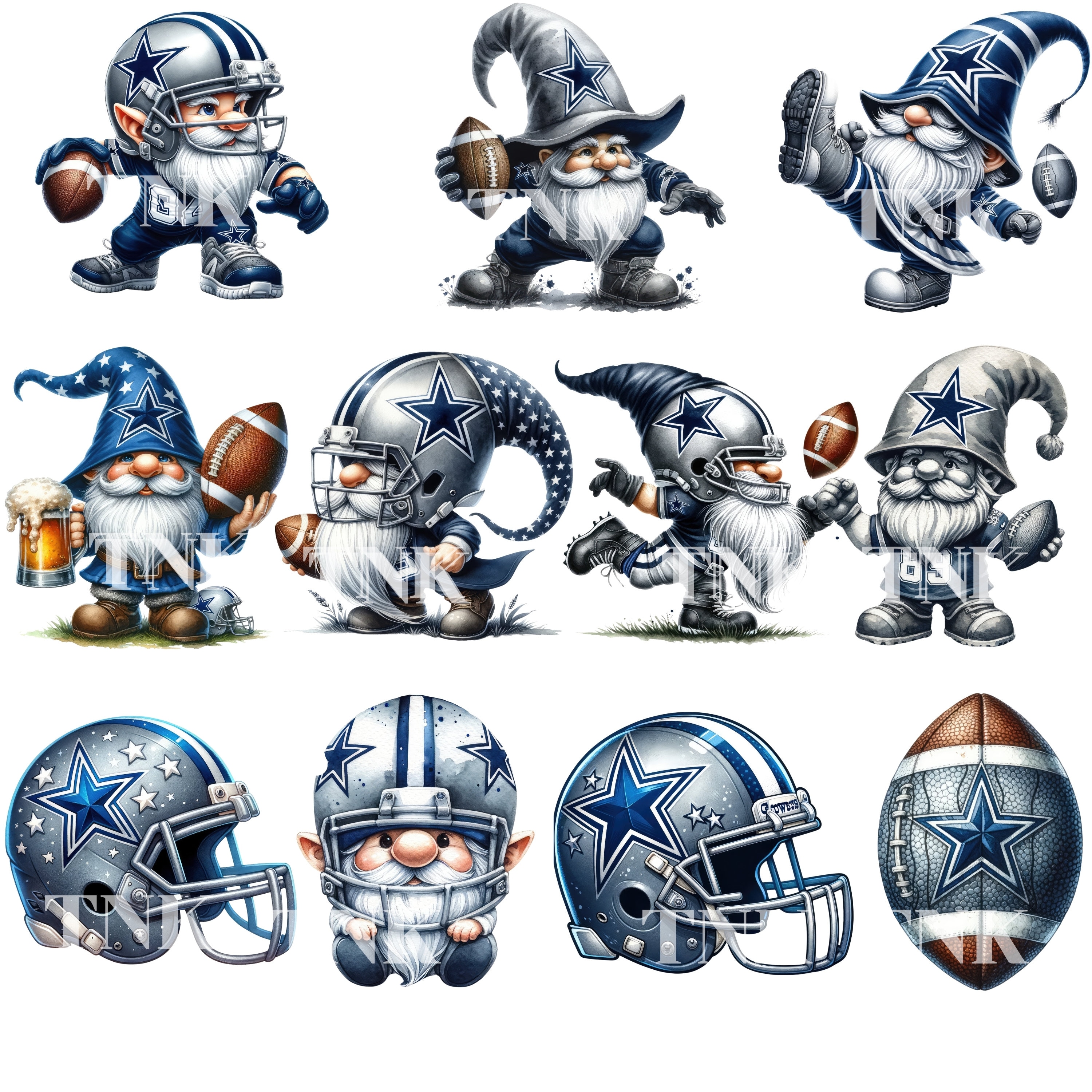 Watercolor Cute Gnome American Football Clipart,sport Gnome Clipart ...