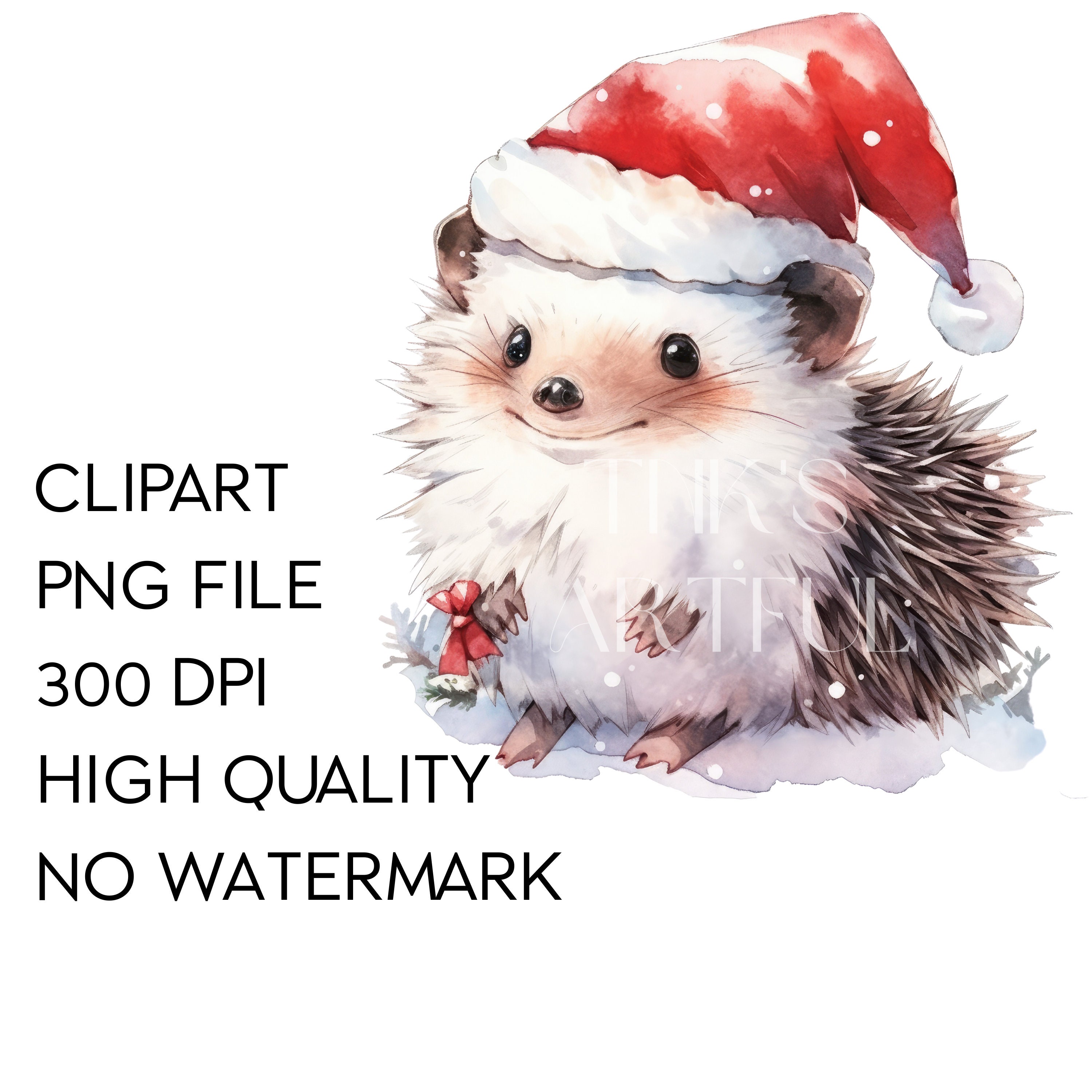 Watercolor 10 Christmas Hedgehog Clipart Bundle,hedgehog Clipart for ...