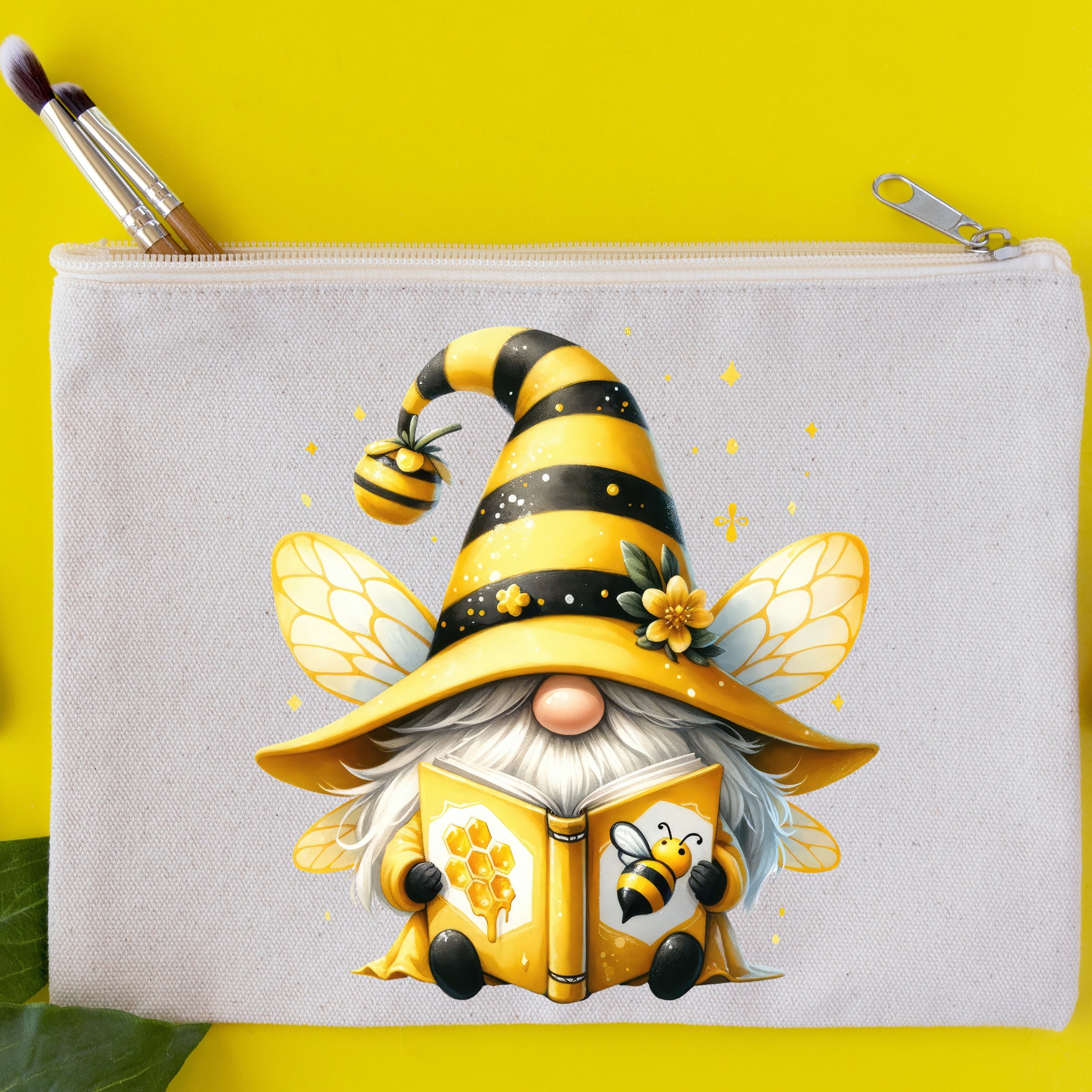 Watercolor 47 Bee Gnome Clipart Bundles, Gnome With Flowers, Clipart ...