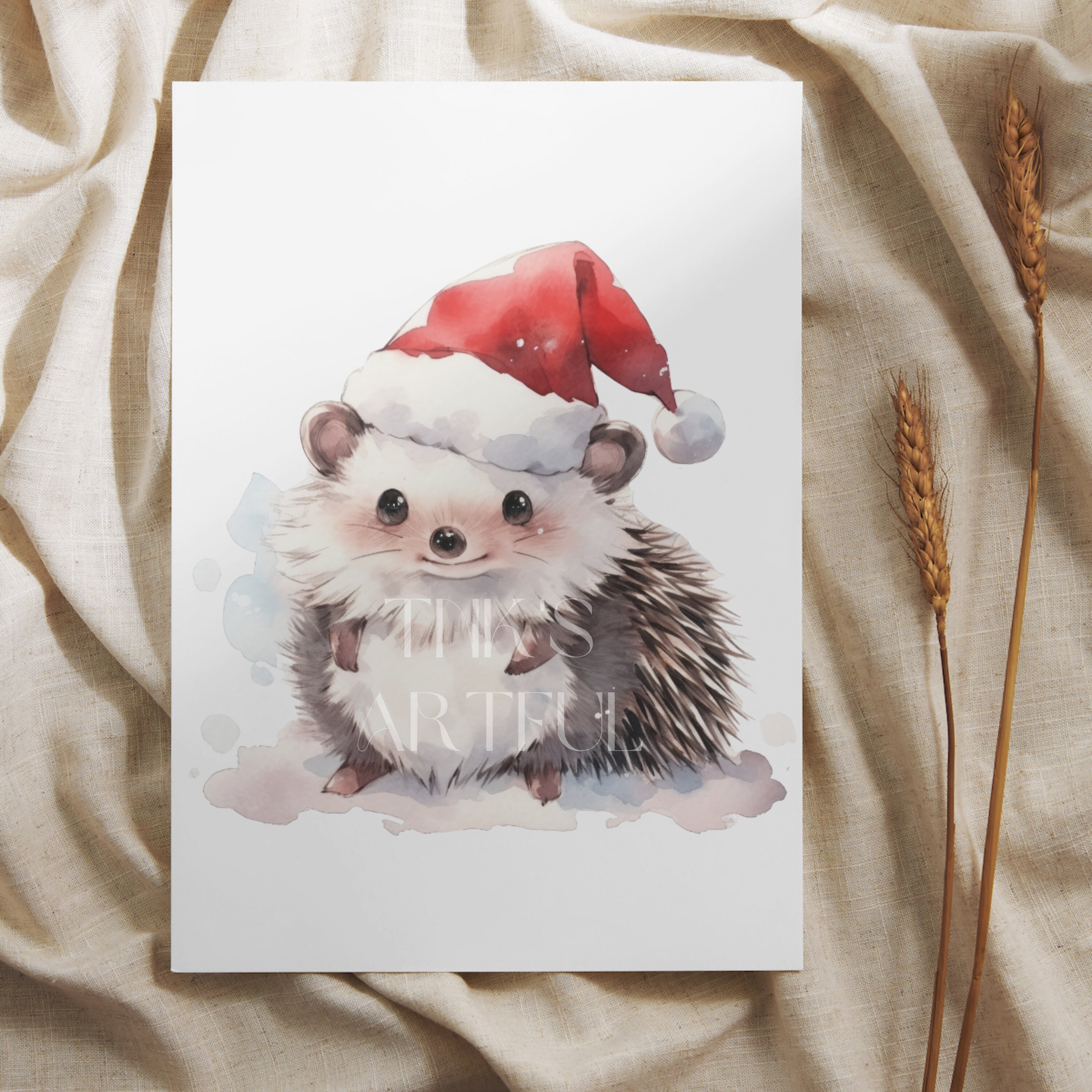 Watercolor 10 Christmas Hedgehog Clipart Bundle,hedgehog Clipart for ...