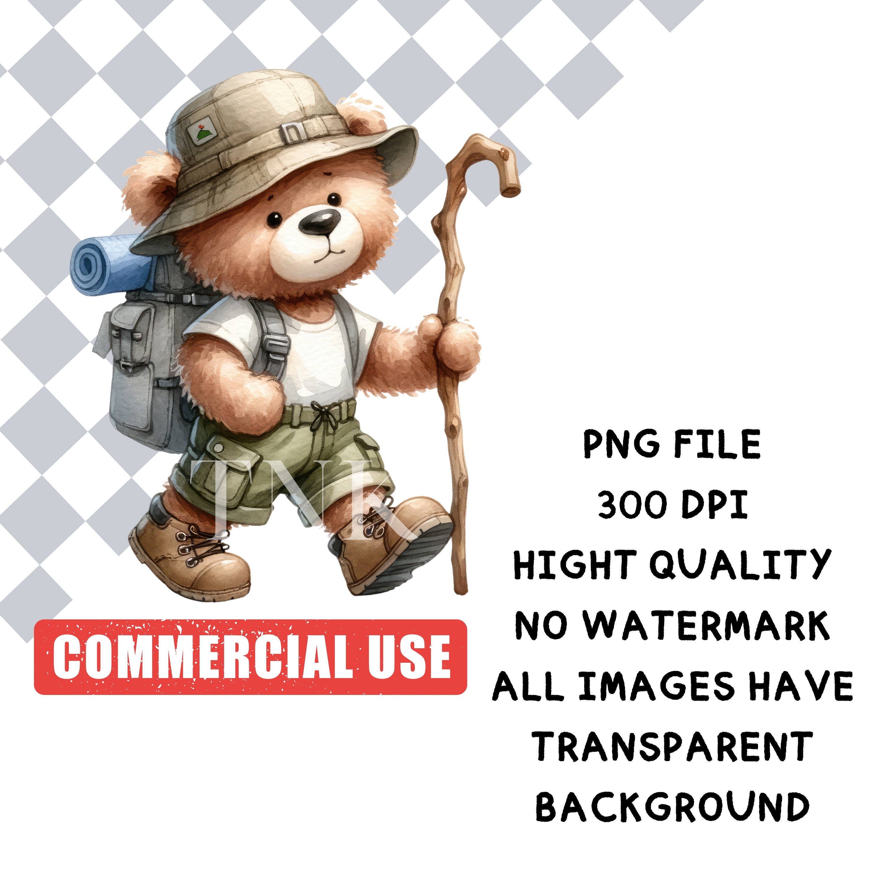 Camper Teddy Bear Clipart, Teddy Bear Camping Clipart, Birthday Baby ...