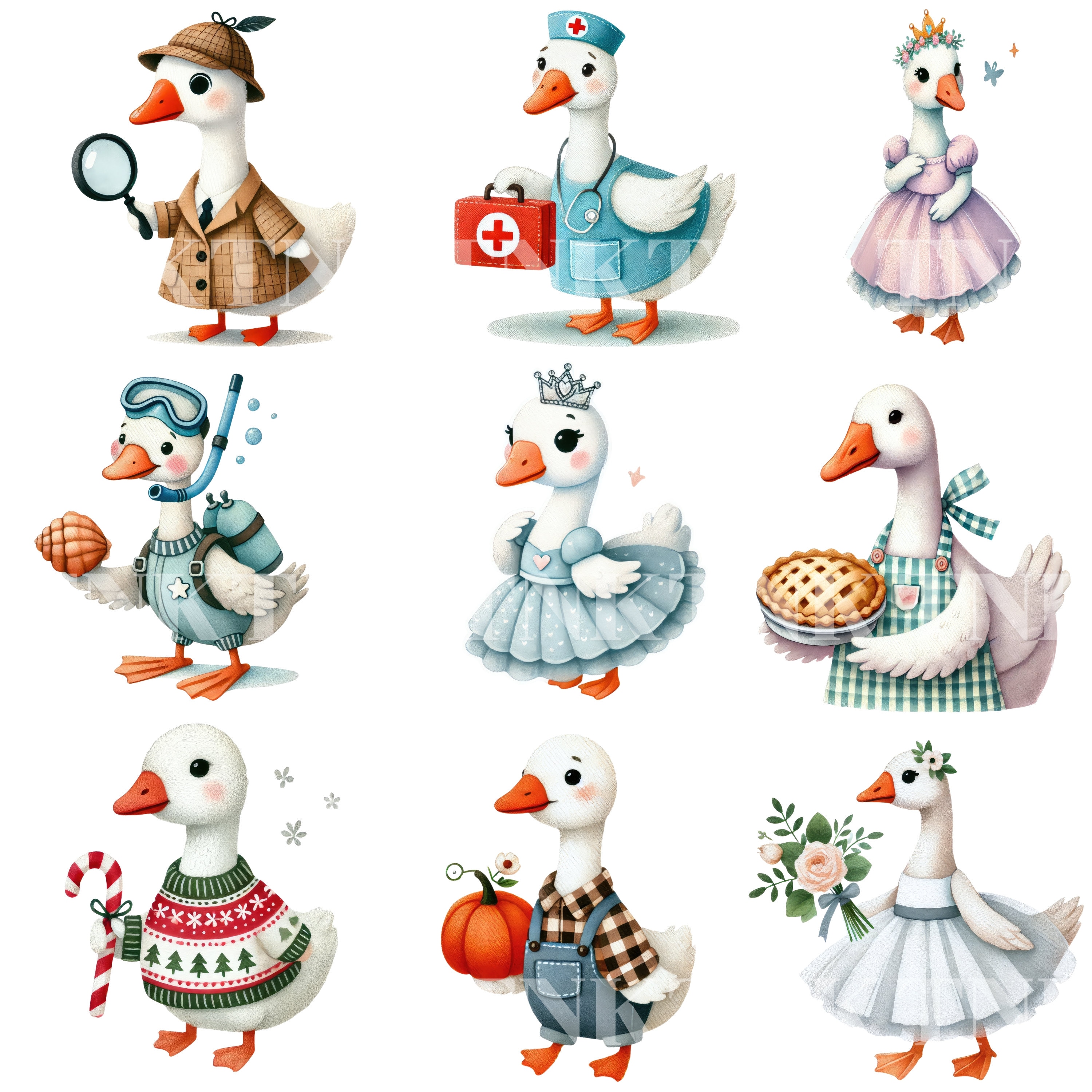 Cute Goose, Goose Clipart, Goose Print, Goose Print Nursery, Geese ...