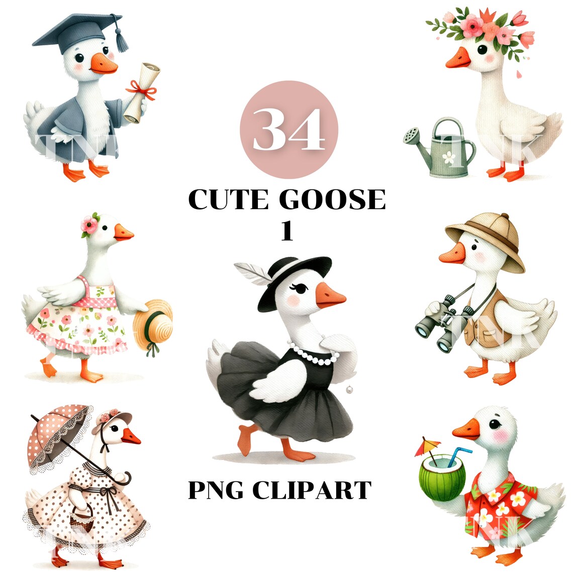 Cute Goose, Goose Clipart, Goose Print, Goose Print Nursery, Geese ...