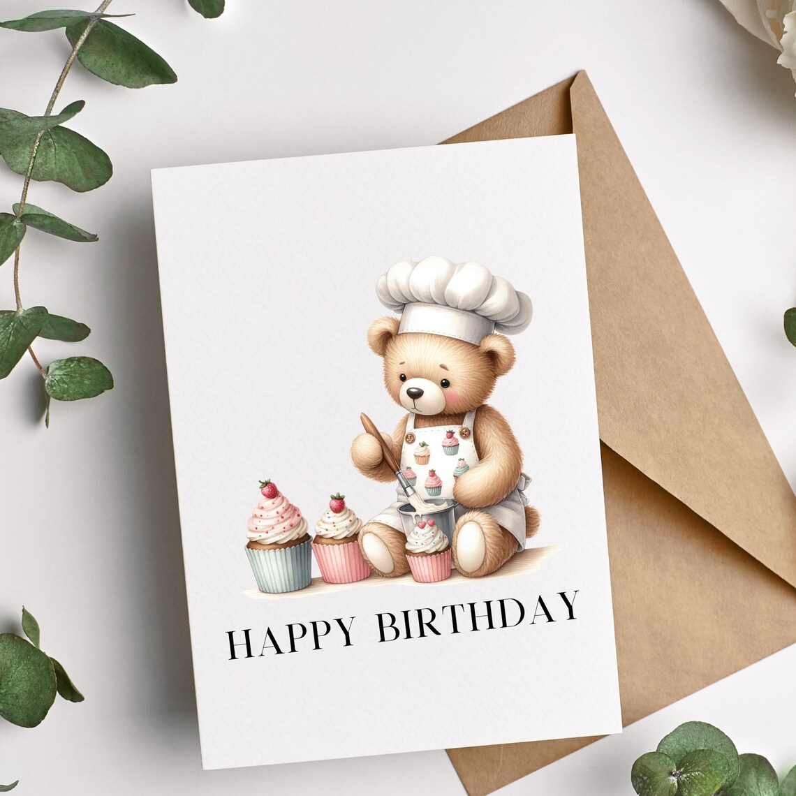 68 Chef Teddy Bear Watercolor Clipart, Nursery Clipart, Card Making ...