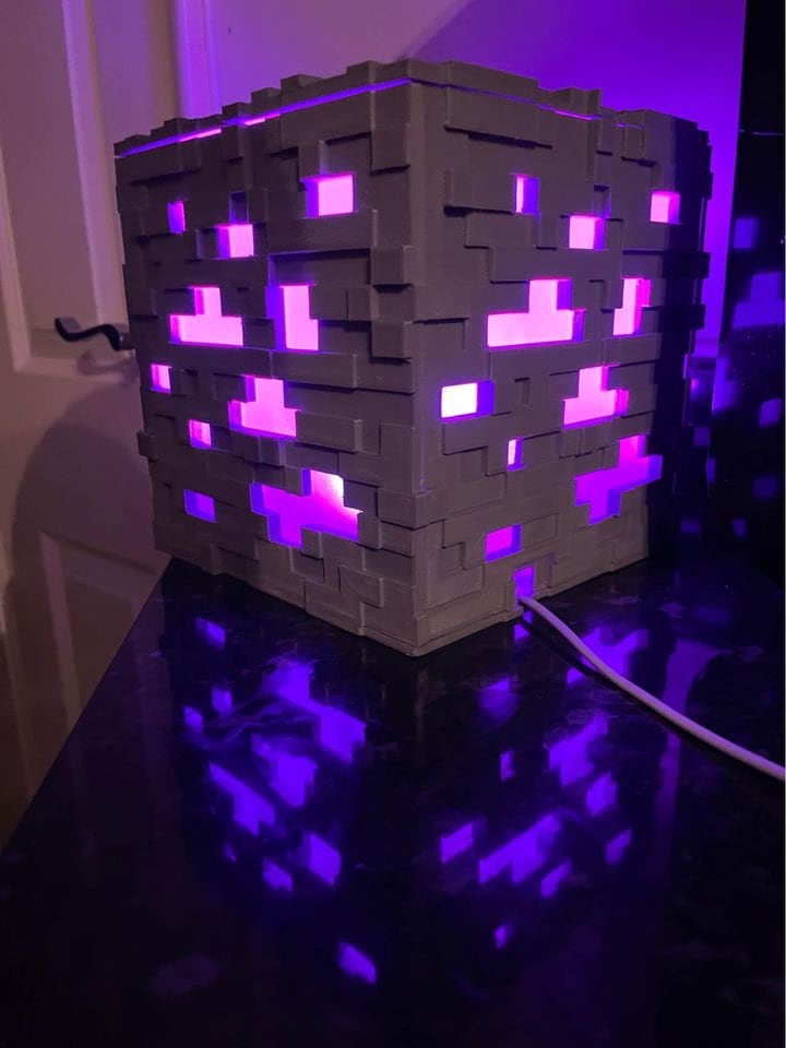 3D Printed Minecraft Inspired Block Lamp 15cm X 15cm Colour - Etsy